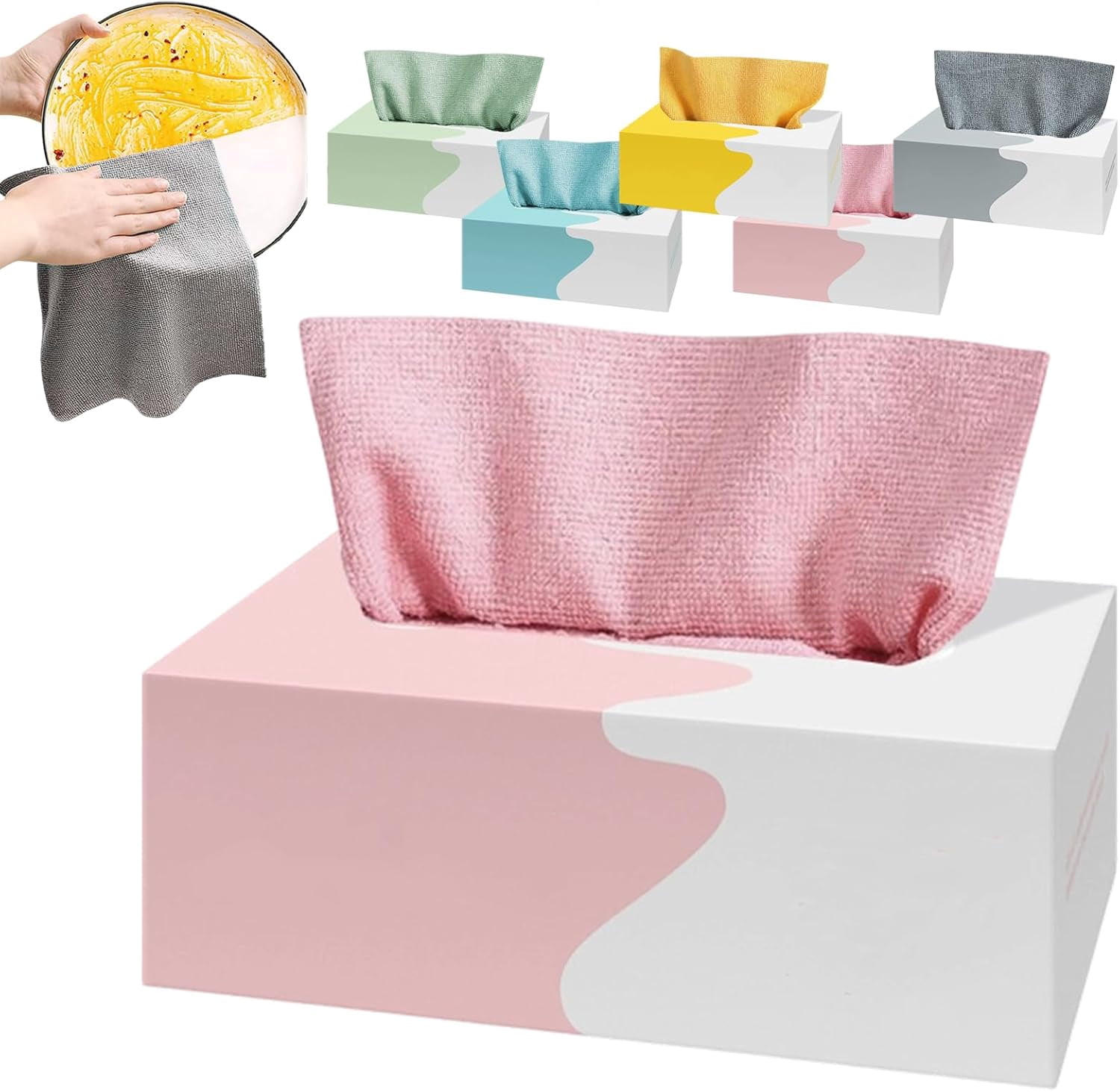 20 Pieces Pull-Out Cleaning Cloths, Microfiber Cleaning Cloth in Box ...