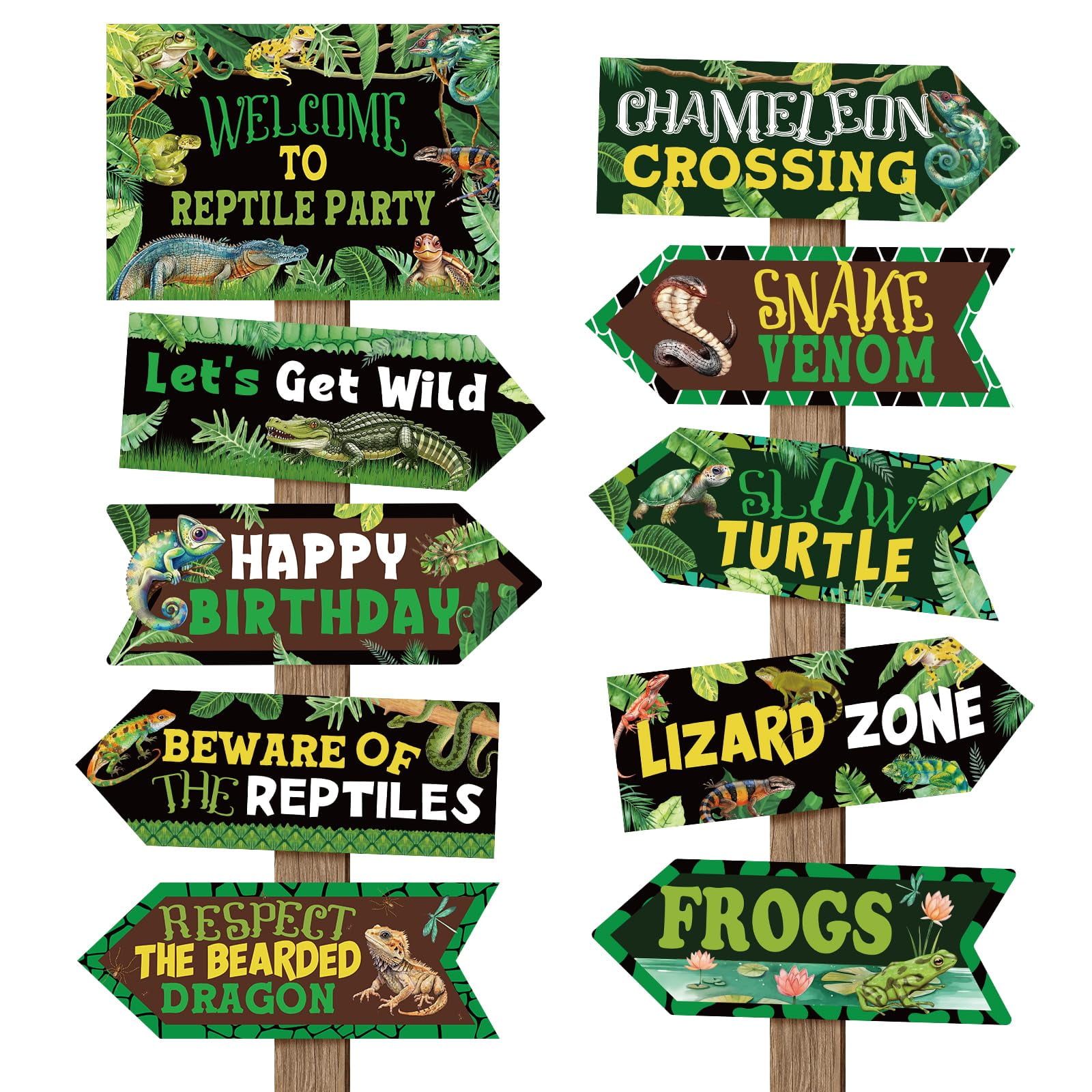 20 Pieces Reptile Birthday Party Decorations Welcome to Reptile Party ...