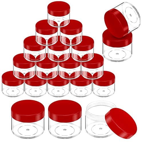20 Pieces Round Pot Jars Plastic Cosmetic Containers Set with Lid for ...