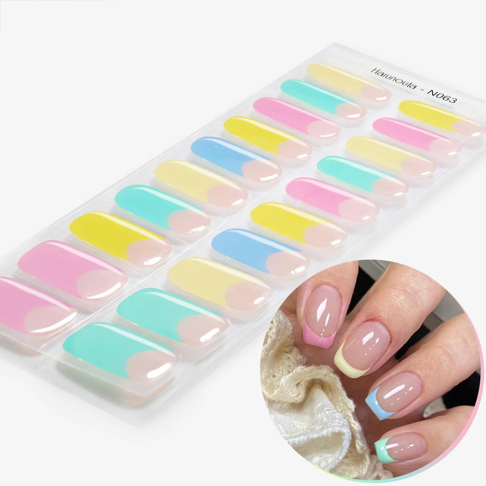 20 Pieces Semi-cured Nail Gel Stickers, UV Lamp Required R0R8 - Walmart.com