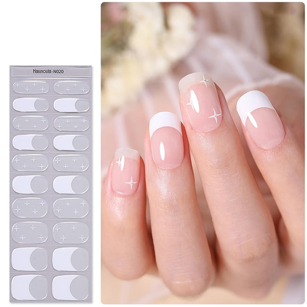 20 Pieces Semi-cured Nail Gel Stickers, UV Lamp Required U8E9 - Walmart.com