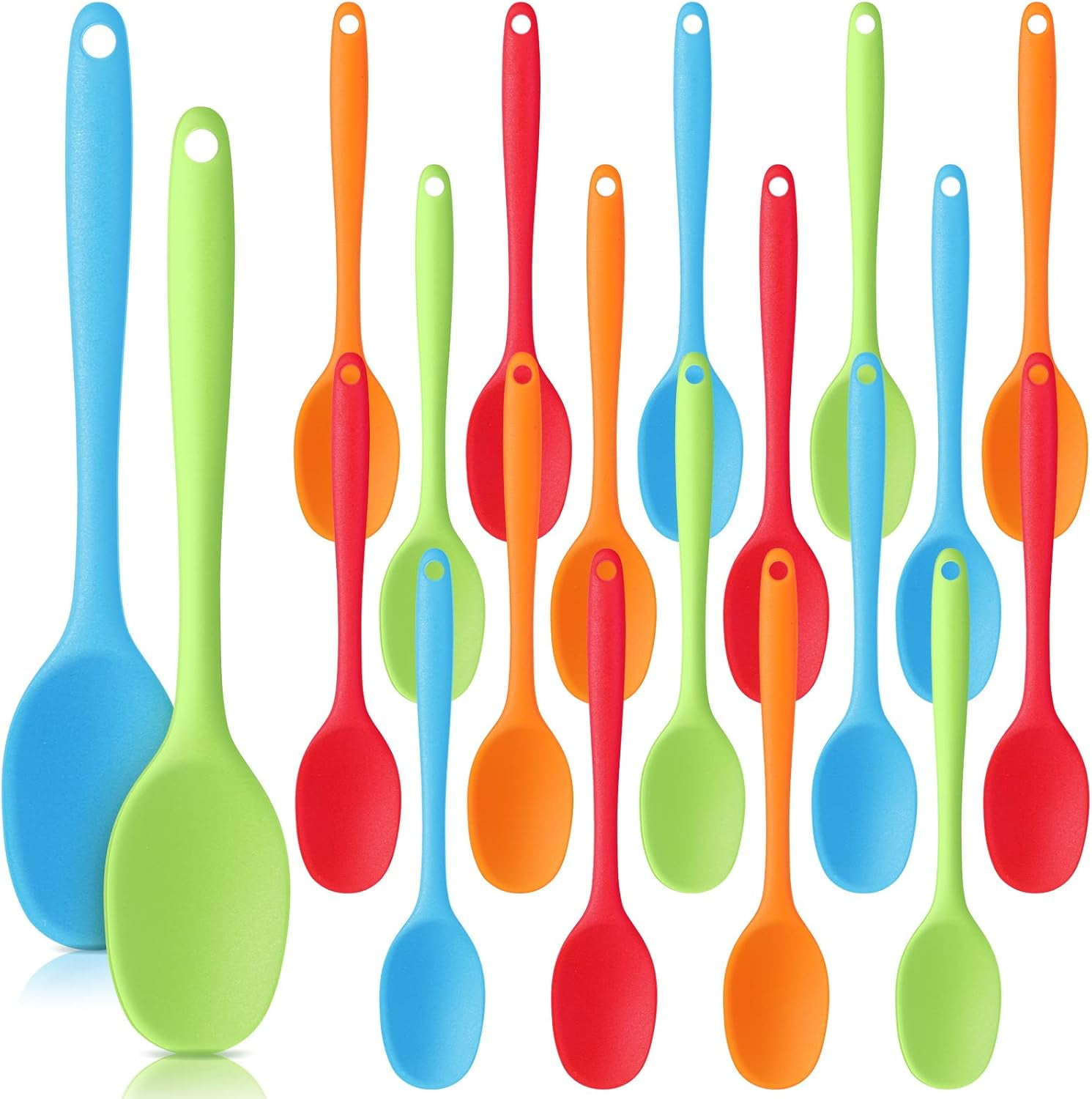 20 Pieces Silicone Serving Spoons Set Nonstick Heat Resistant Small ...