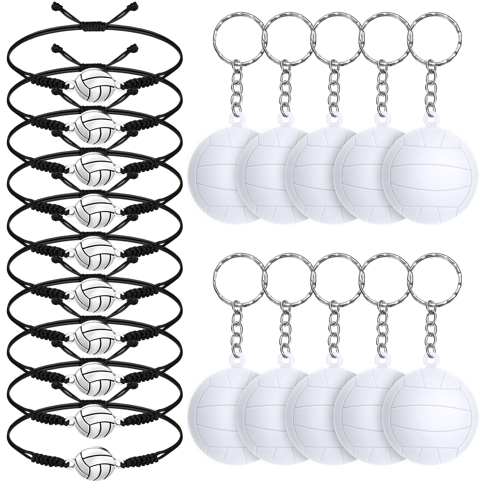 20 Pieces Soccer Party Favors Set 10 Soccer Keychains 10 Soccer ...