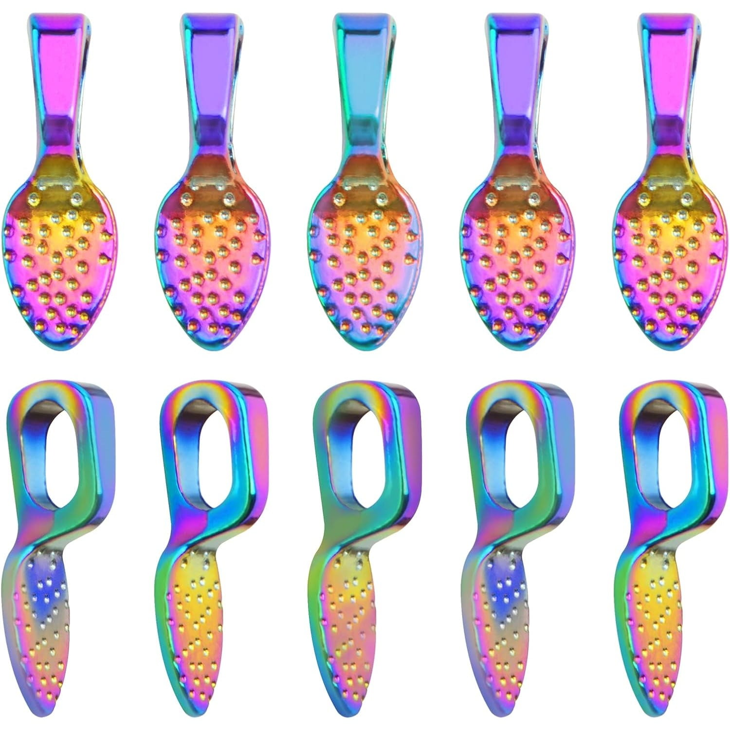 20 Pieces Spoon Glue on Bails Pendants Oval Shape Shiny Earring Bails ...