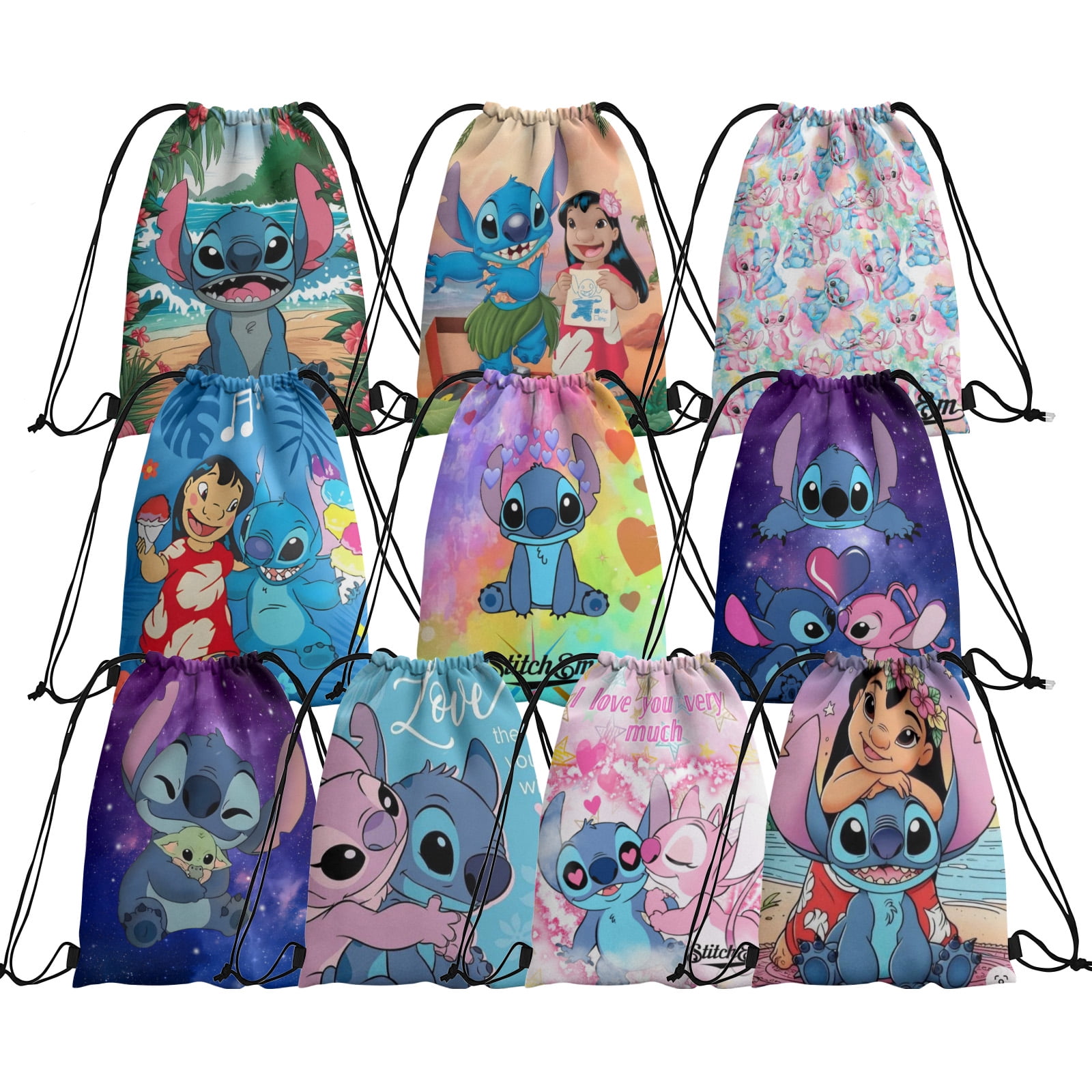 20 Pieces Stitch Party Drawstring Bag - Reusable Non-Woven Gift ...