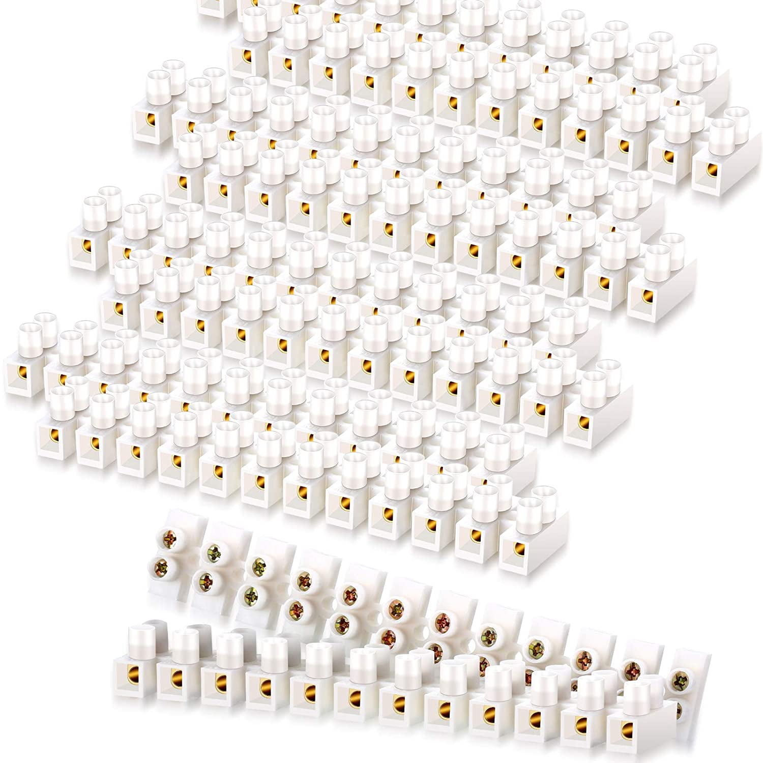 20 Pieces Terminal Block White Screw Terminal Connector Dual Row ...