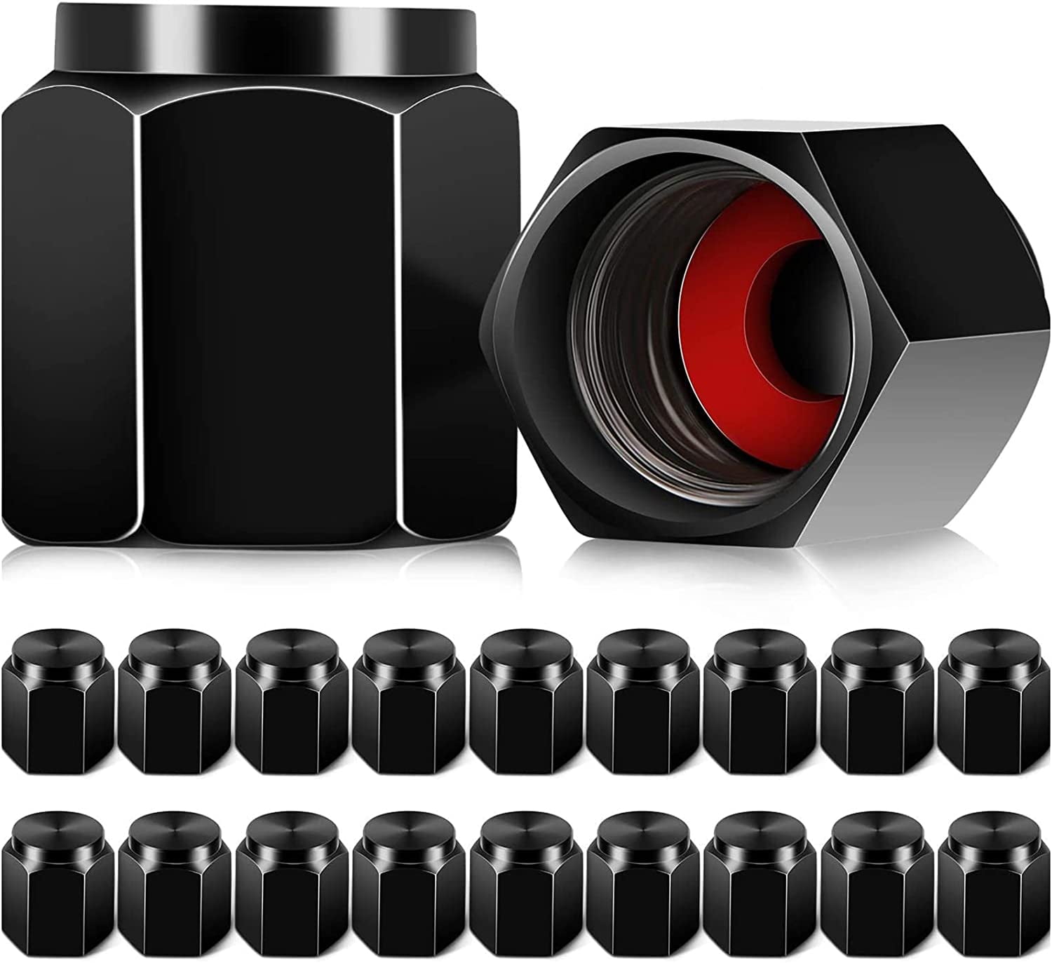 20 Pieces Tire Valve Caps Aluminum Valve Stem Caps in Hexagon Shape ...