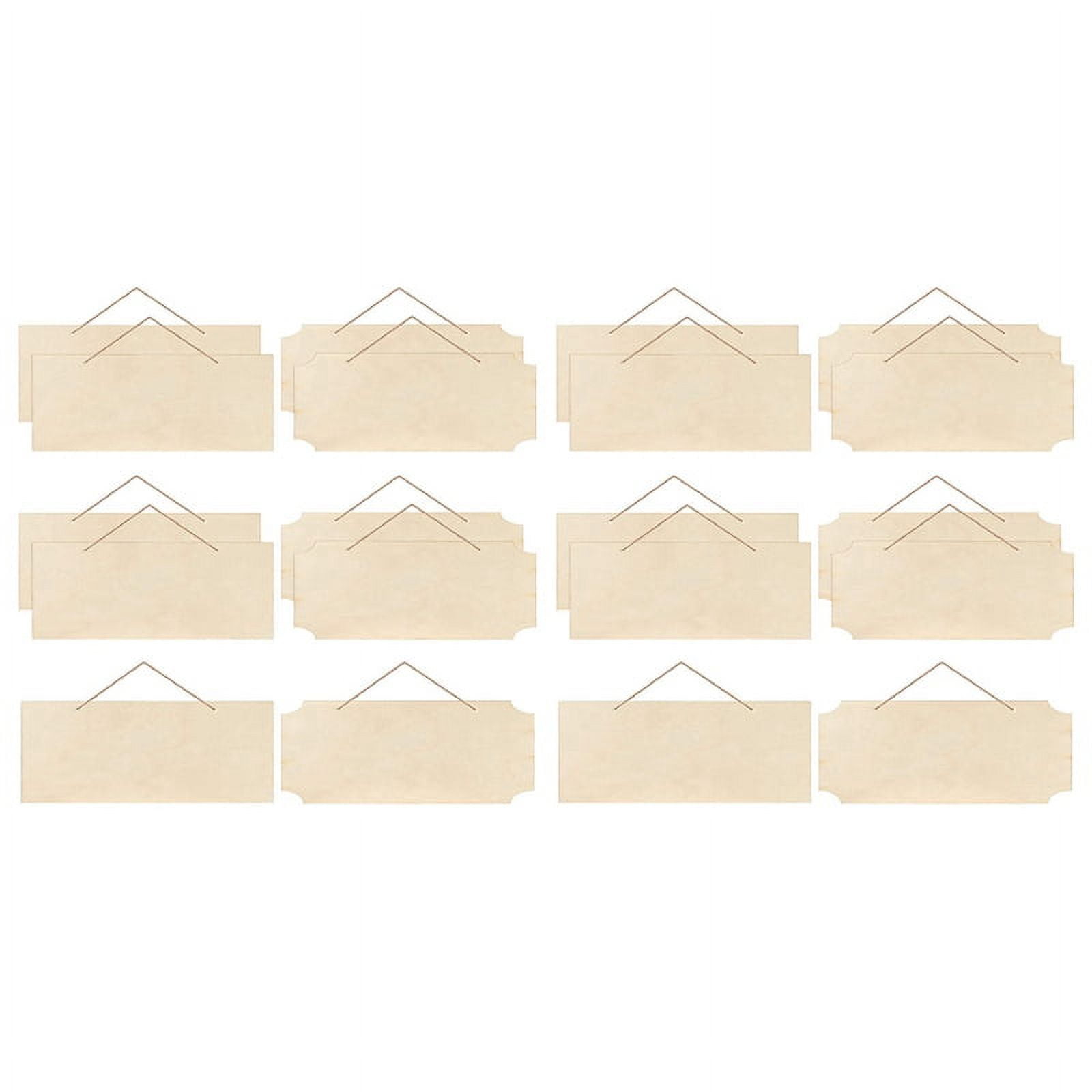 20 Pieces Unfinished Hanging Wood Sign Rectangle Blank Wooden Plaque ...
