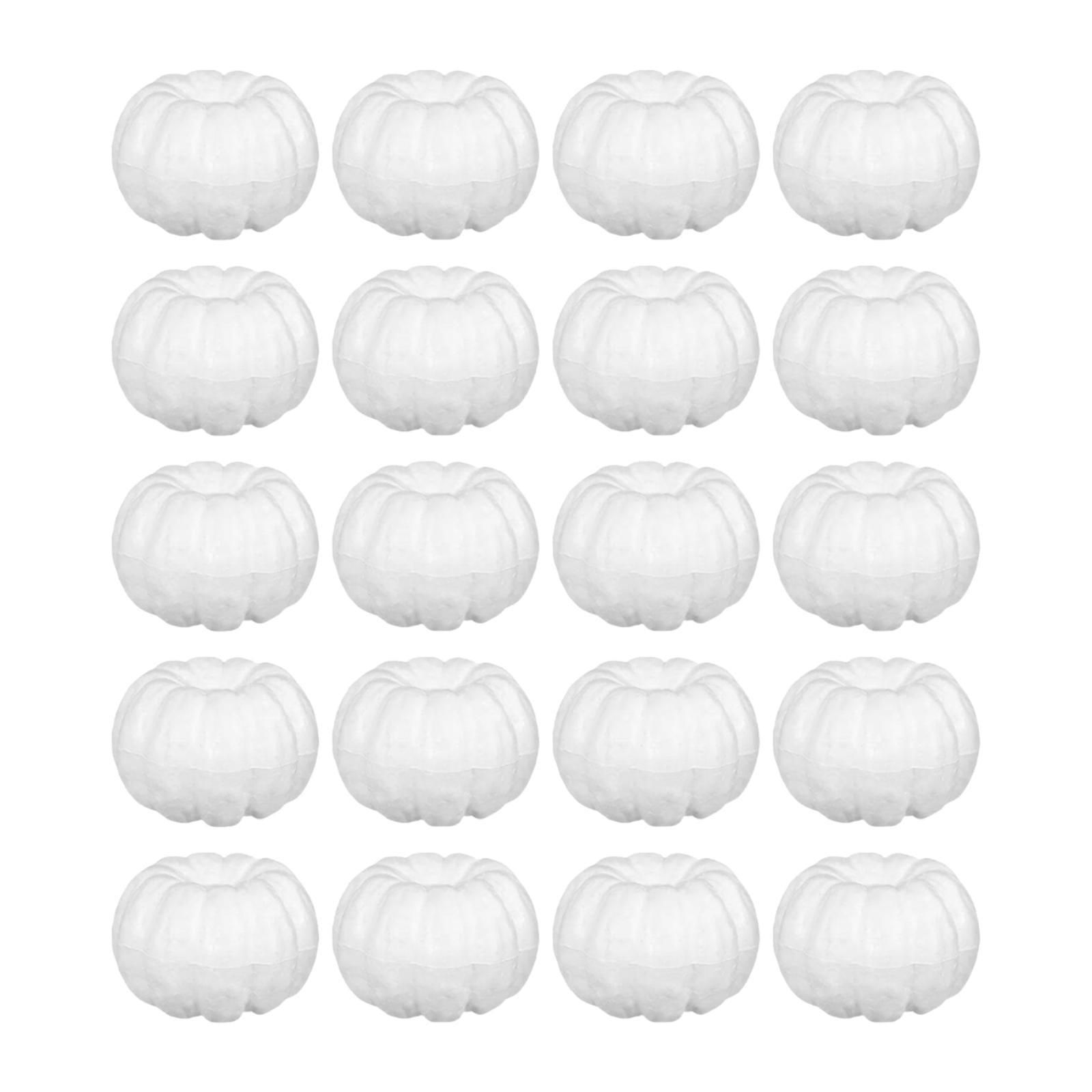 20 Pieces Unpainted Pumpkins White Artificial Pumpkins Paintable Foam ...