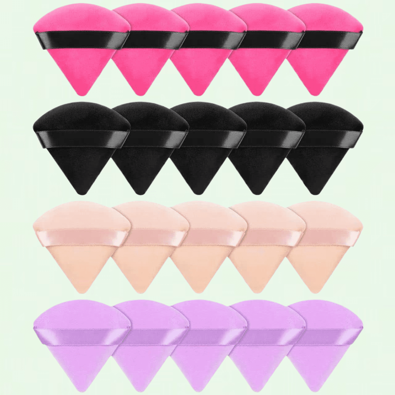 20 Pieces Velour Cotton Powder Puff Triangle Powder Puffs for Loose ...