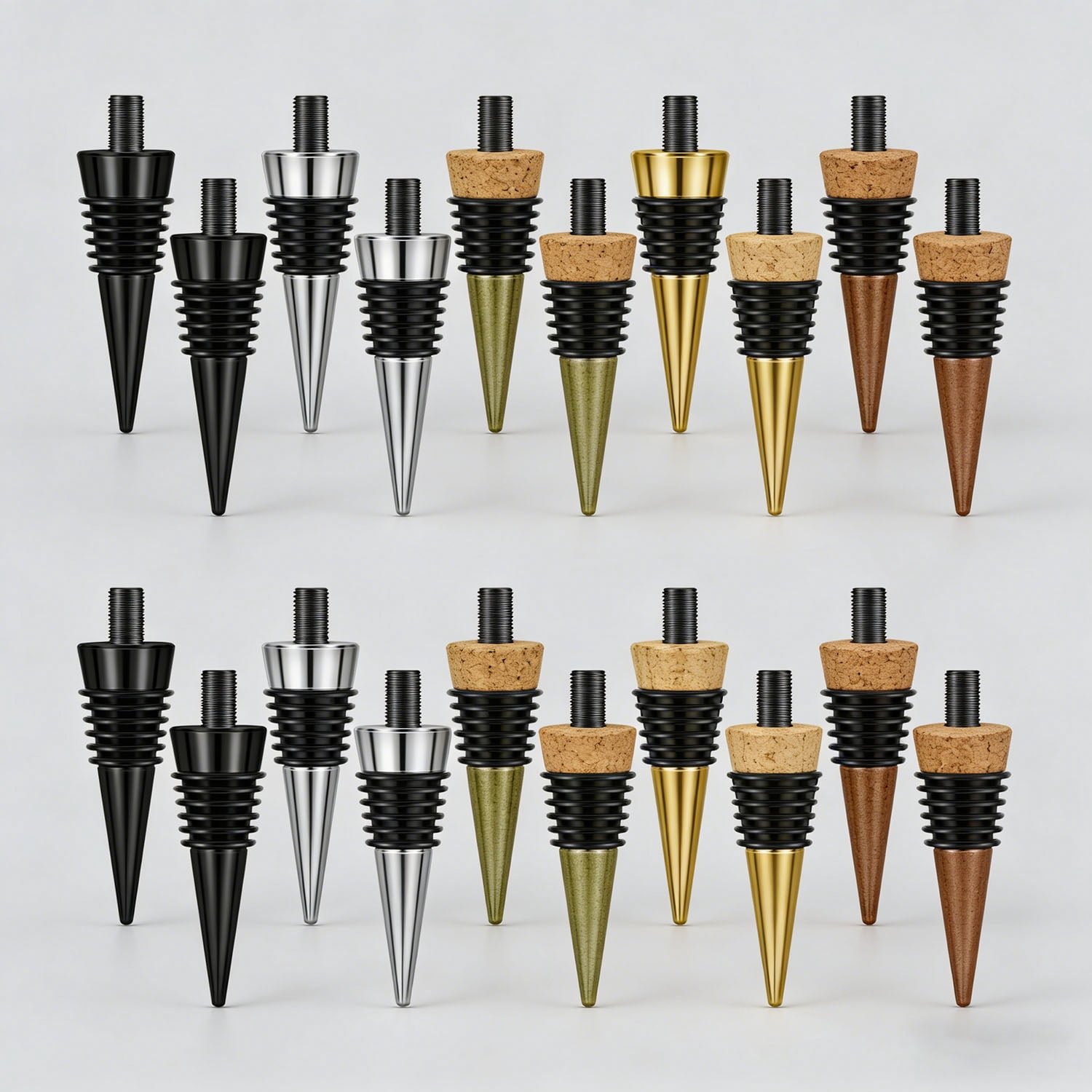 20 Pieces Wine Bottle Stopper Set Kit Blank Stainless Steel Wine and ...