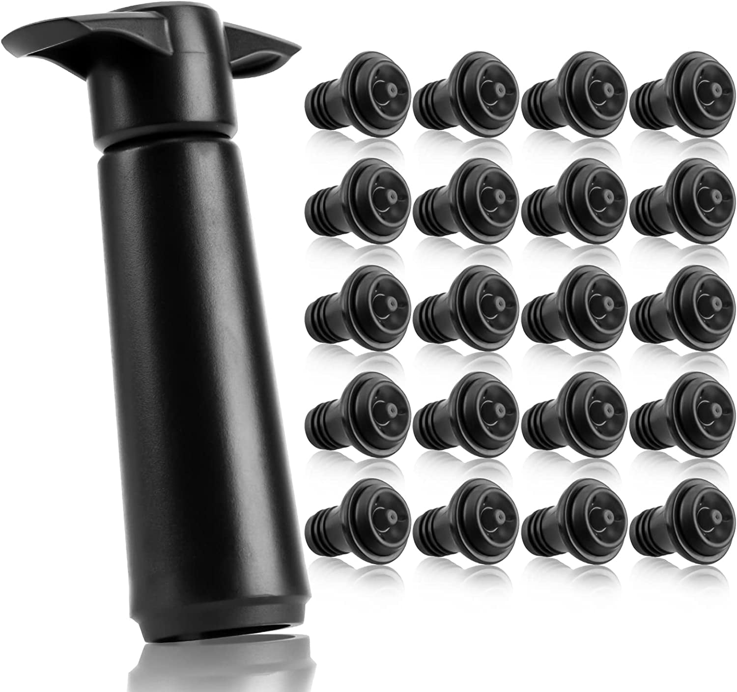20 Pieces Wine Stoppers with Vacuum Pump Wine Preserver Vacuum Bottle ...