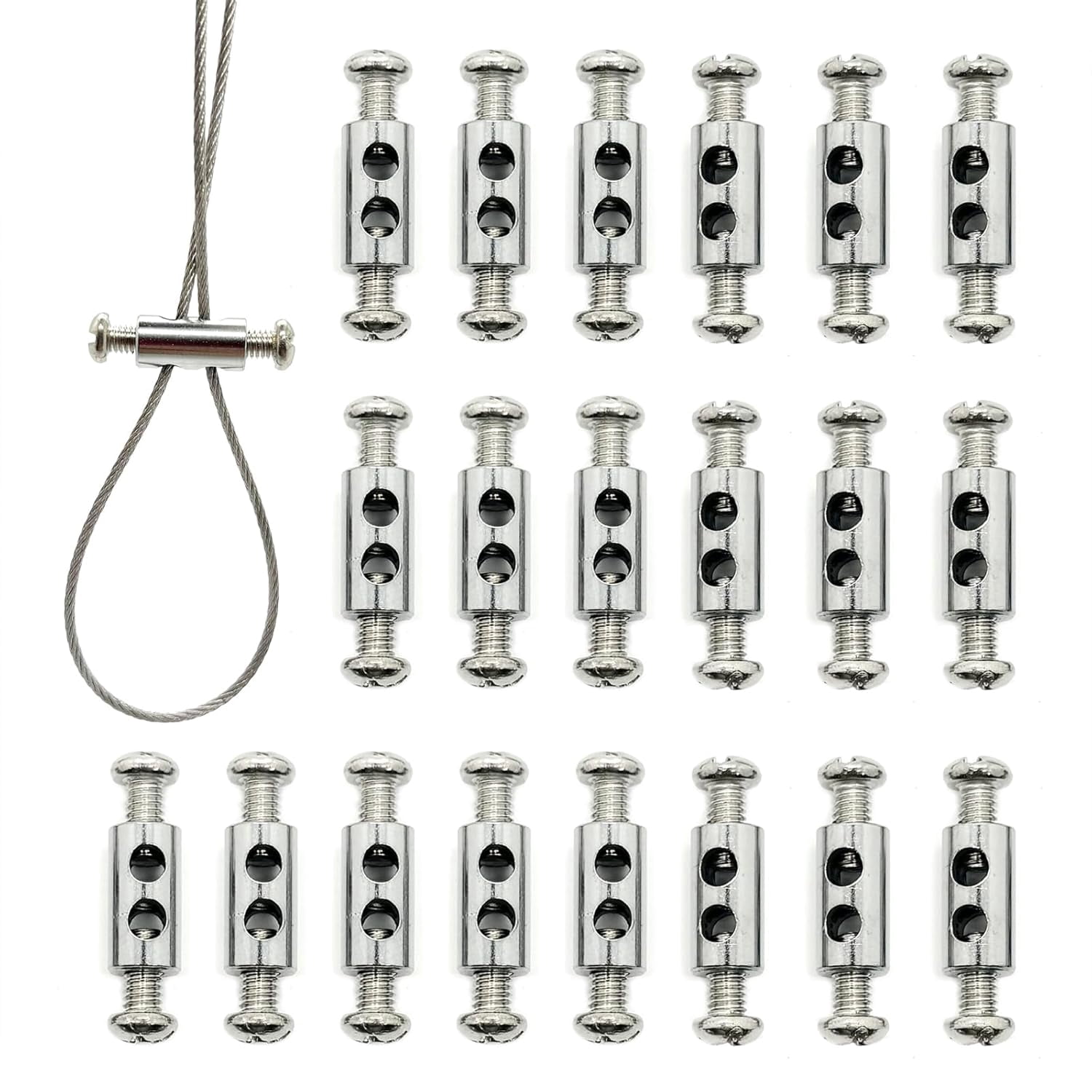 20 Pieces of M4 Wire Rope Clamps, 1/8 inch Rope, Made of Copper and ...