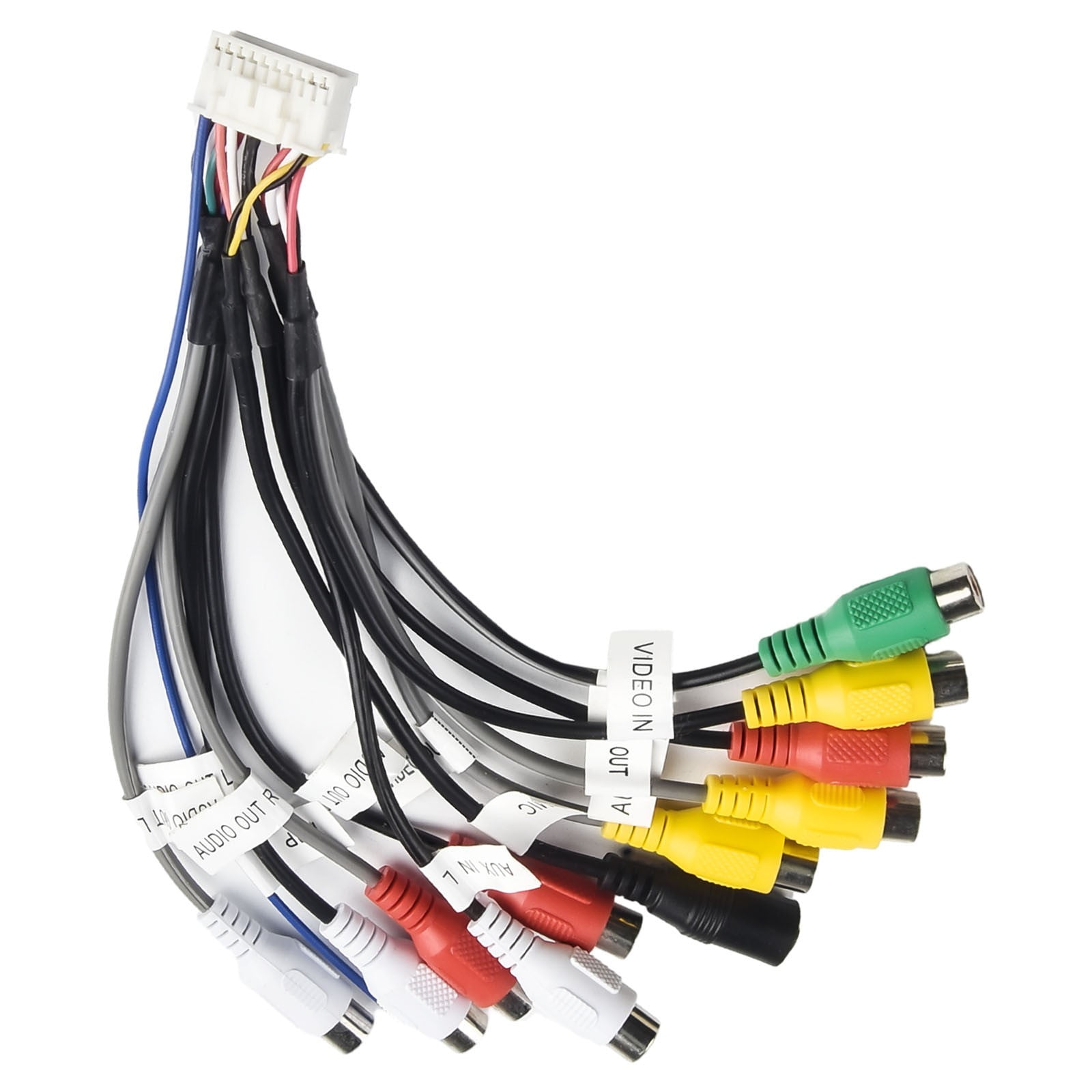 20 Pin Plug Dual Rca Aux Wire Harness Wiring Connector Adaptor ...