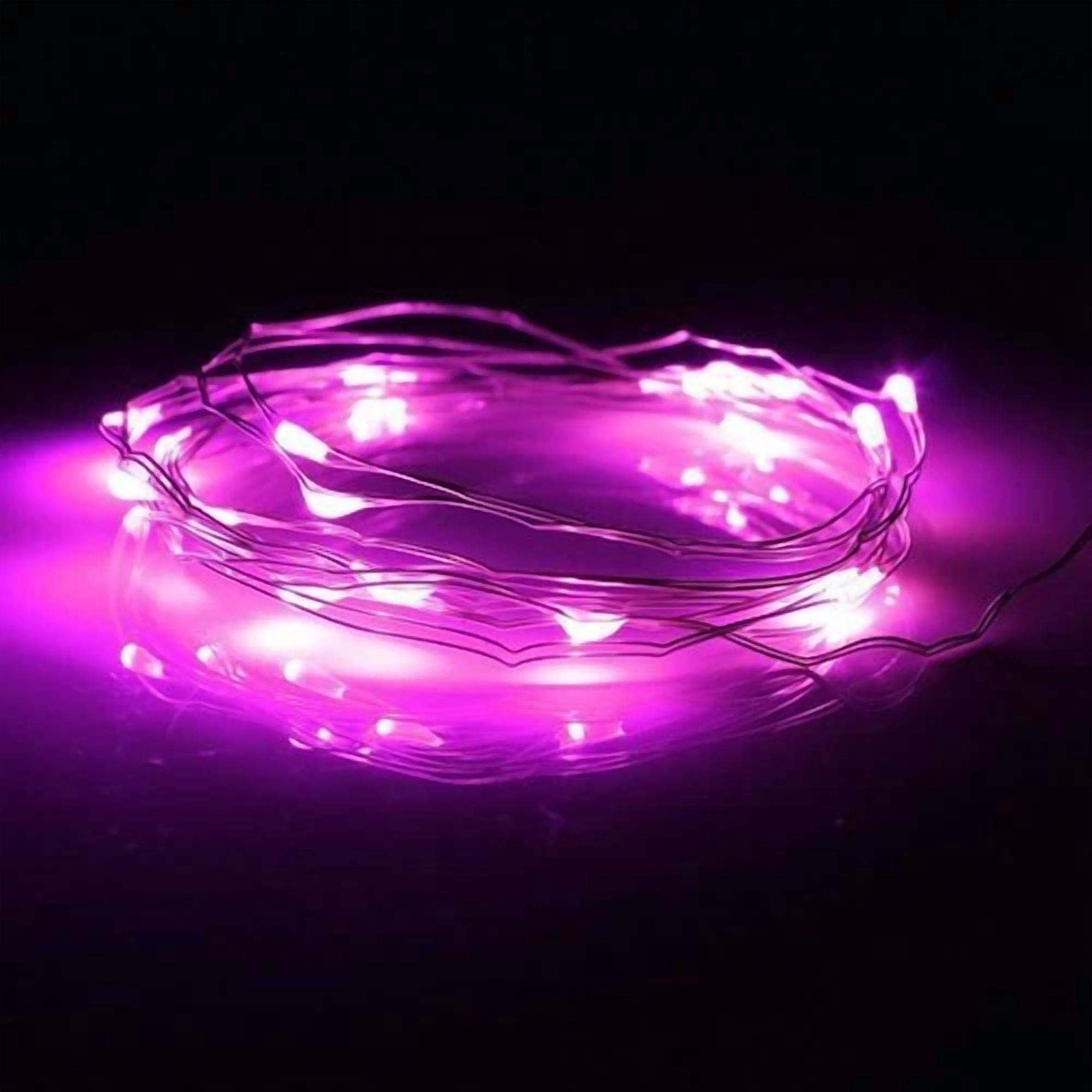 20 Pink Led Fairy String Lights, Wire (6Ft, Battery Operated) - Walmart.com