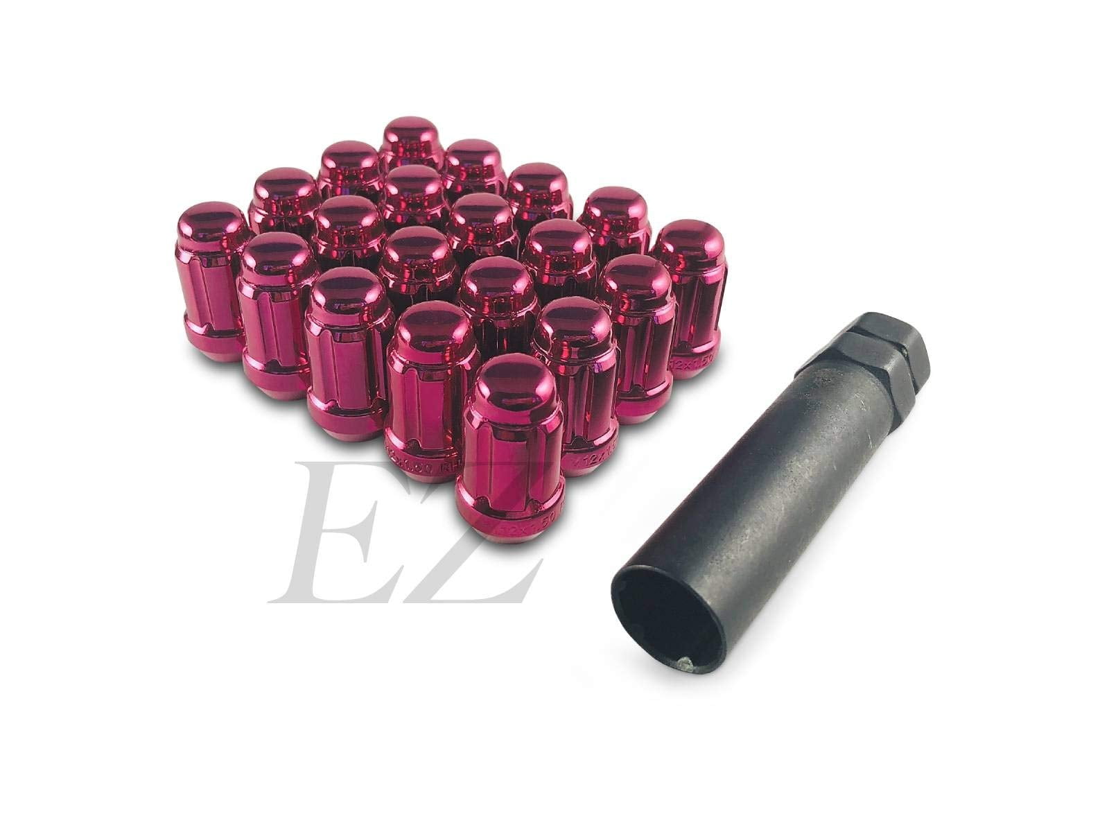 20 Pink Spline Drive Small Diameter Acorn 12x1.5 Pink Lug Nut Kit with ...