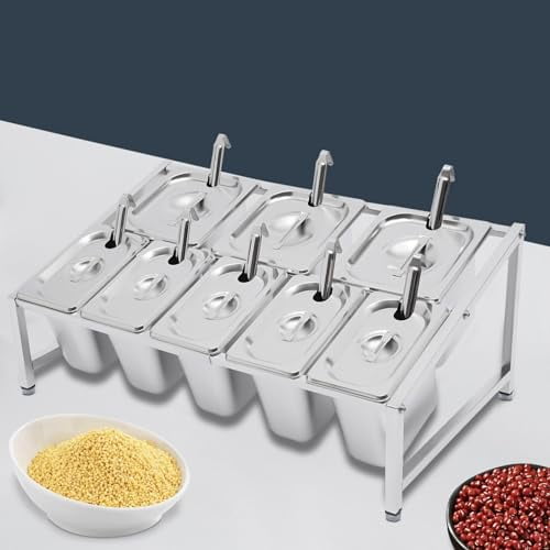 20"Pizza Topping Station with 8 Pans& Lids, Stainless Steel Food Pans ...