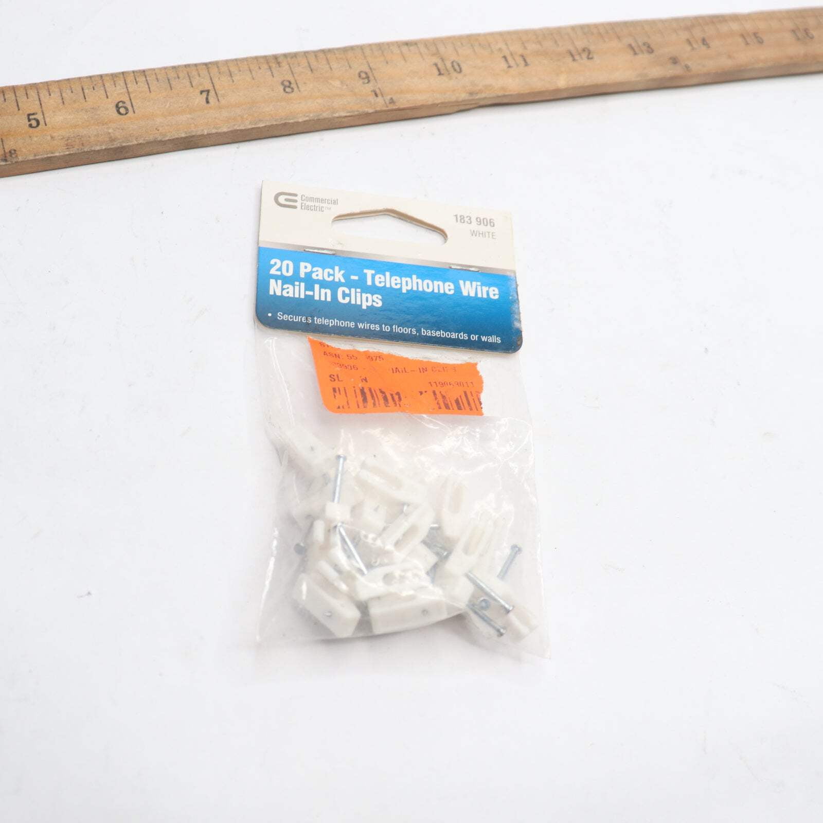 (20-Pk) Commercial Electric Telephone Wire Nail-In Clips White 183906 ...
