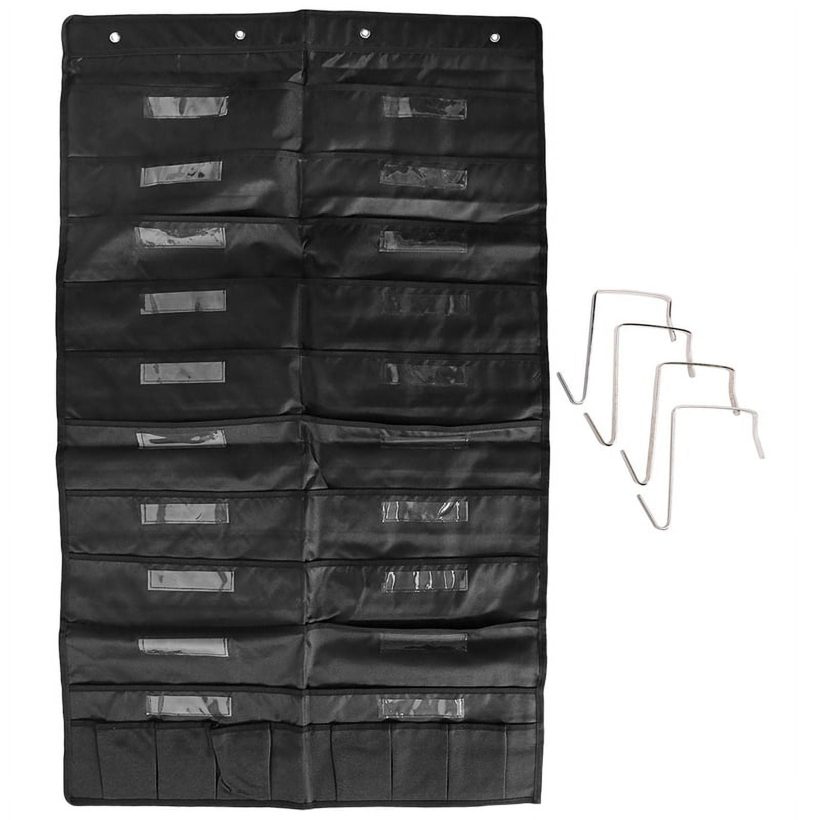 20 Pocket Door File Organizer With Name Tag,Black With 4 Hangers ...