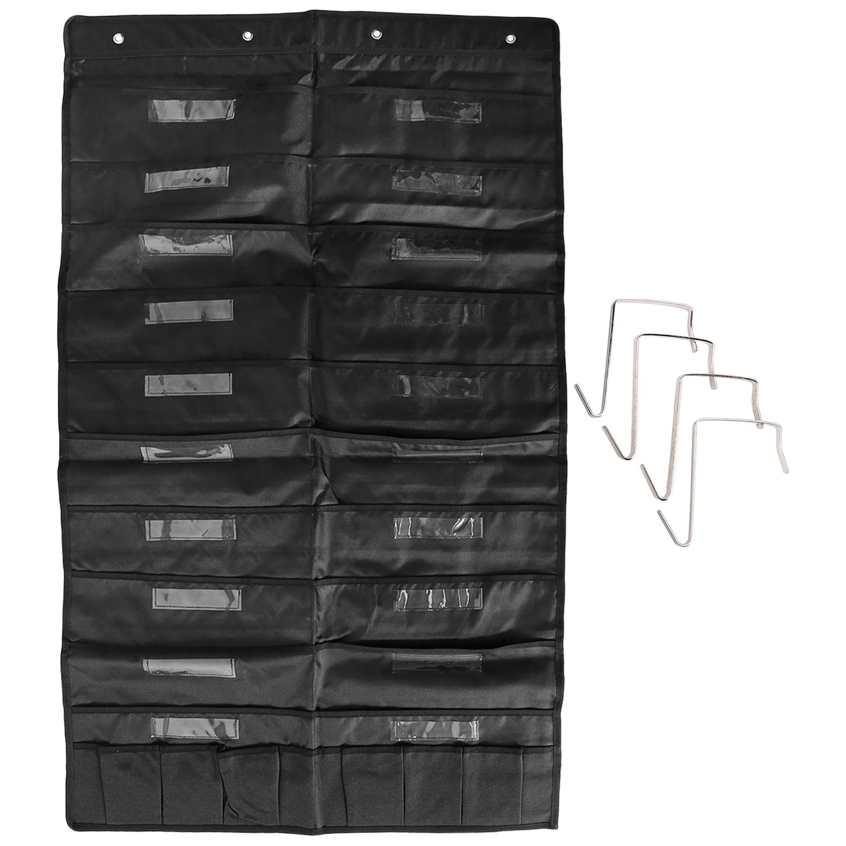 20 Pocket Door Hanging File Organizer With Name Tag,Black Wall Storage ...