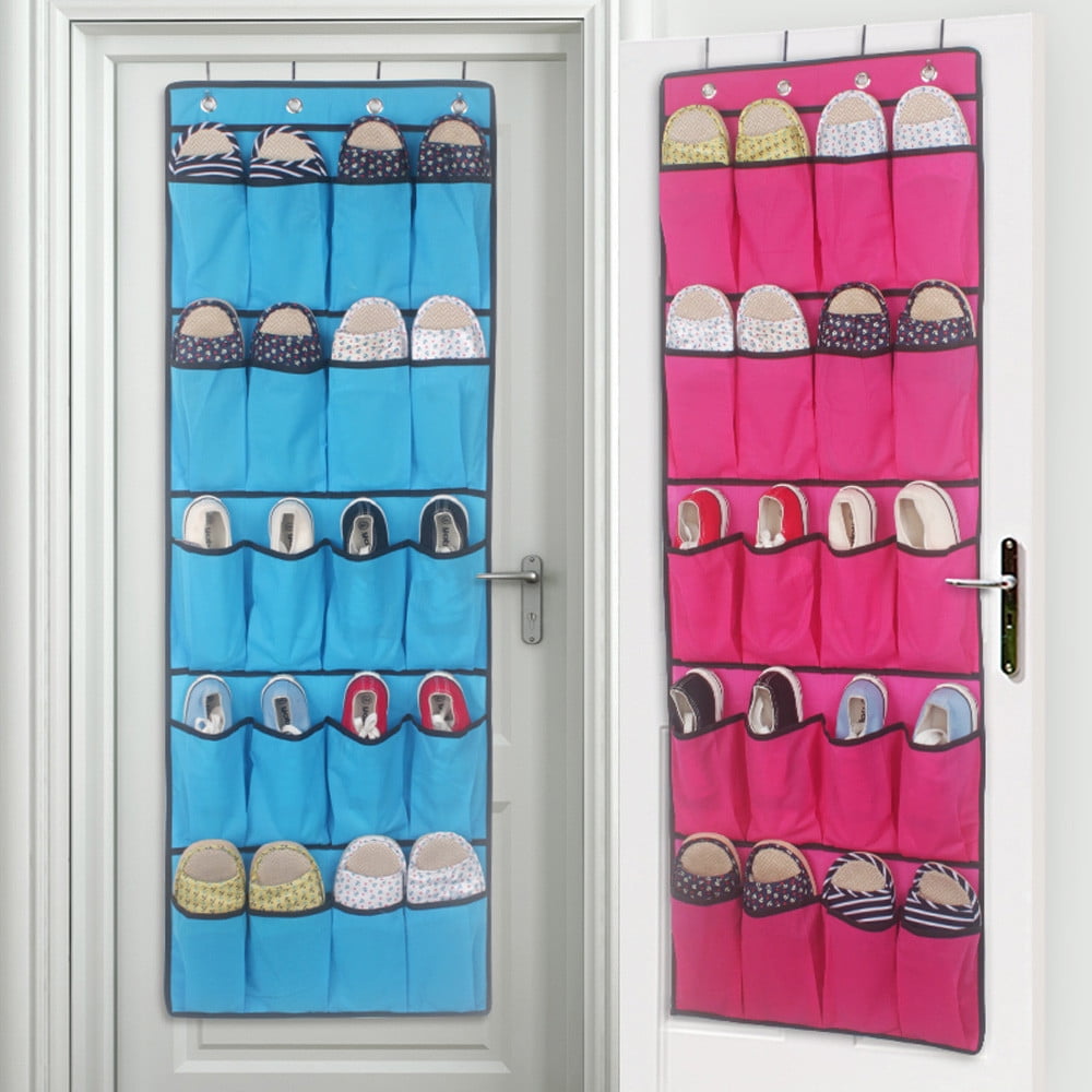 20 Pockets Hanging Shoe Organizer Large Clear Pockets Over the Door ...