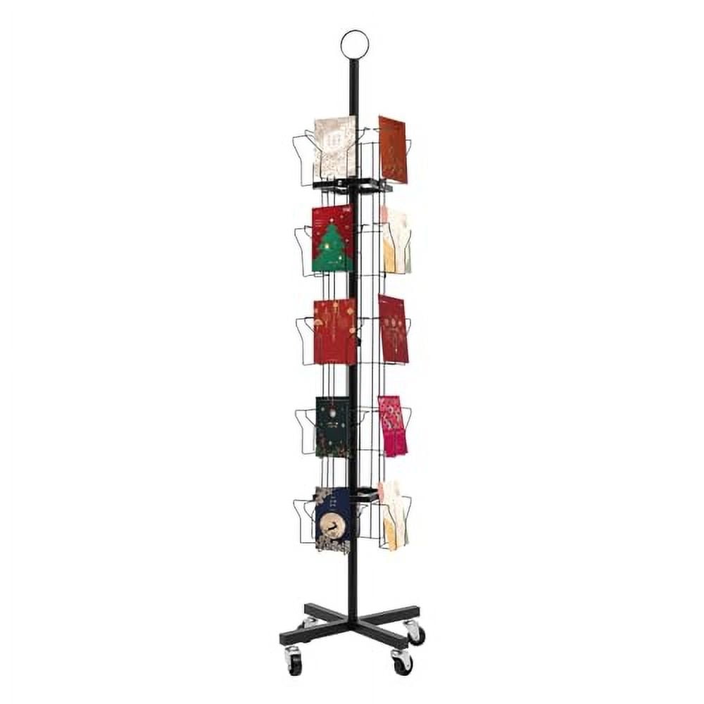 20 Pockets Rotating Greeting Card Display Rack, 5 Tier Metal Card ...