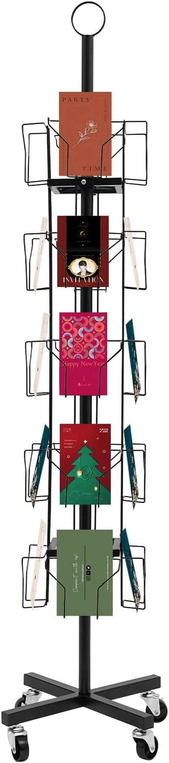 20 Pockets Rotating Greeting Card Rack 5 Tier Metal Display Stand ...