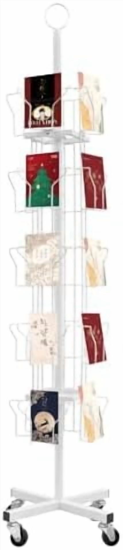 20 Pockets Rotating Greeting Card Rack 5 Tier Metal Display Stand ...