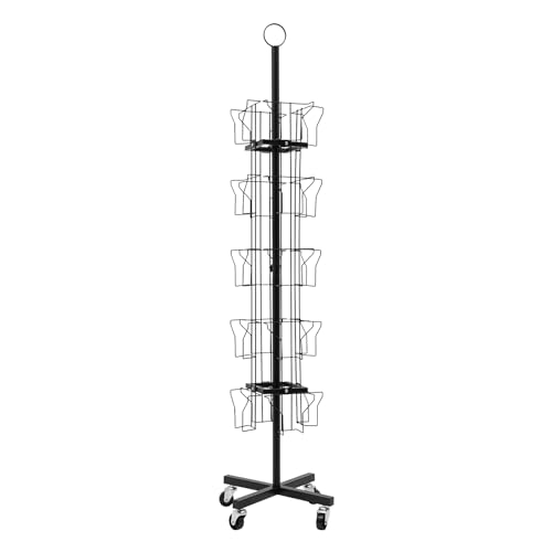 20 Pockets Rotating Greeting Card Rack 5 Tier Metal Display Stand ...