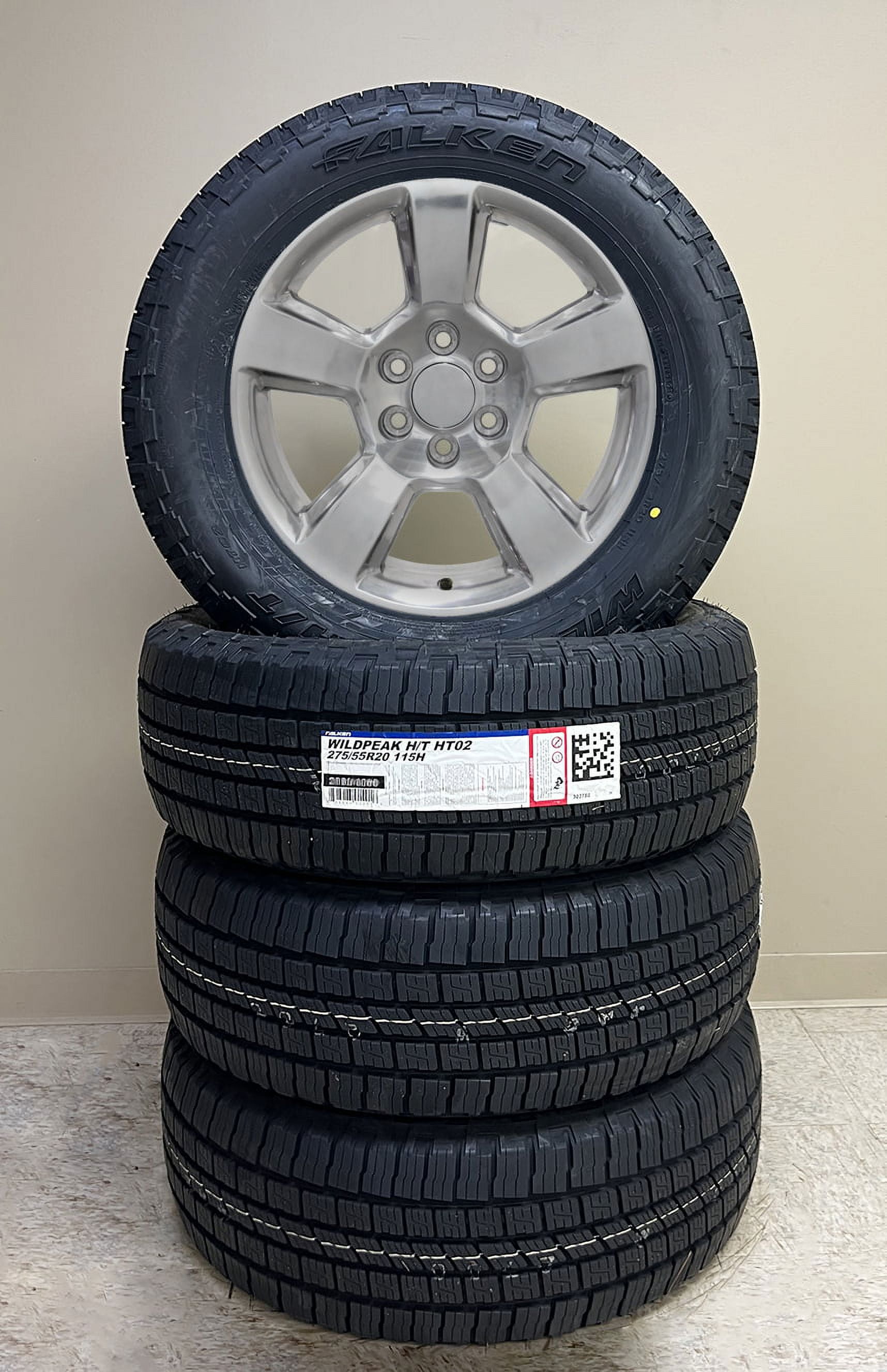 20" Polished Five Spoke Original Style LTZ Wheels with 275/55R20 All ...