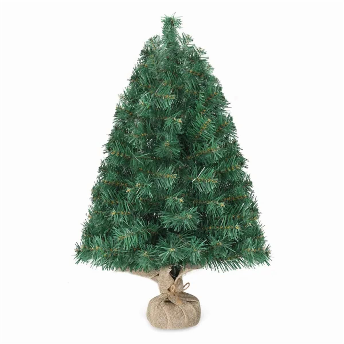 20" Pre-Lit Artificial Mini Christmas Tree with Ornaments & 30 Warm LED ...