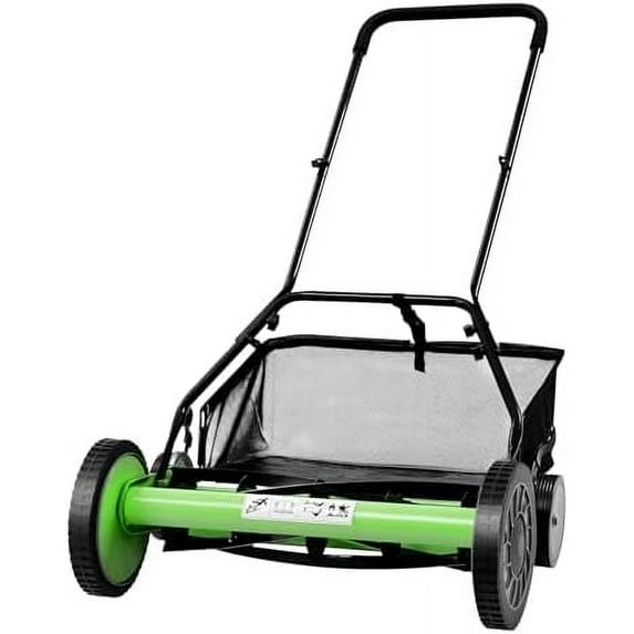 20" Push Reel Lawn Mower, Lawn Sweeper Push with 5-Blade and Collection ...