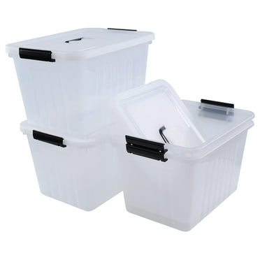 HOMZ 31 Qt Christmas Ornament Storage Boxes, Plastic Bin with Latching ...