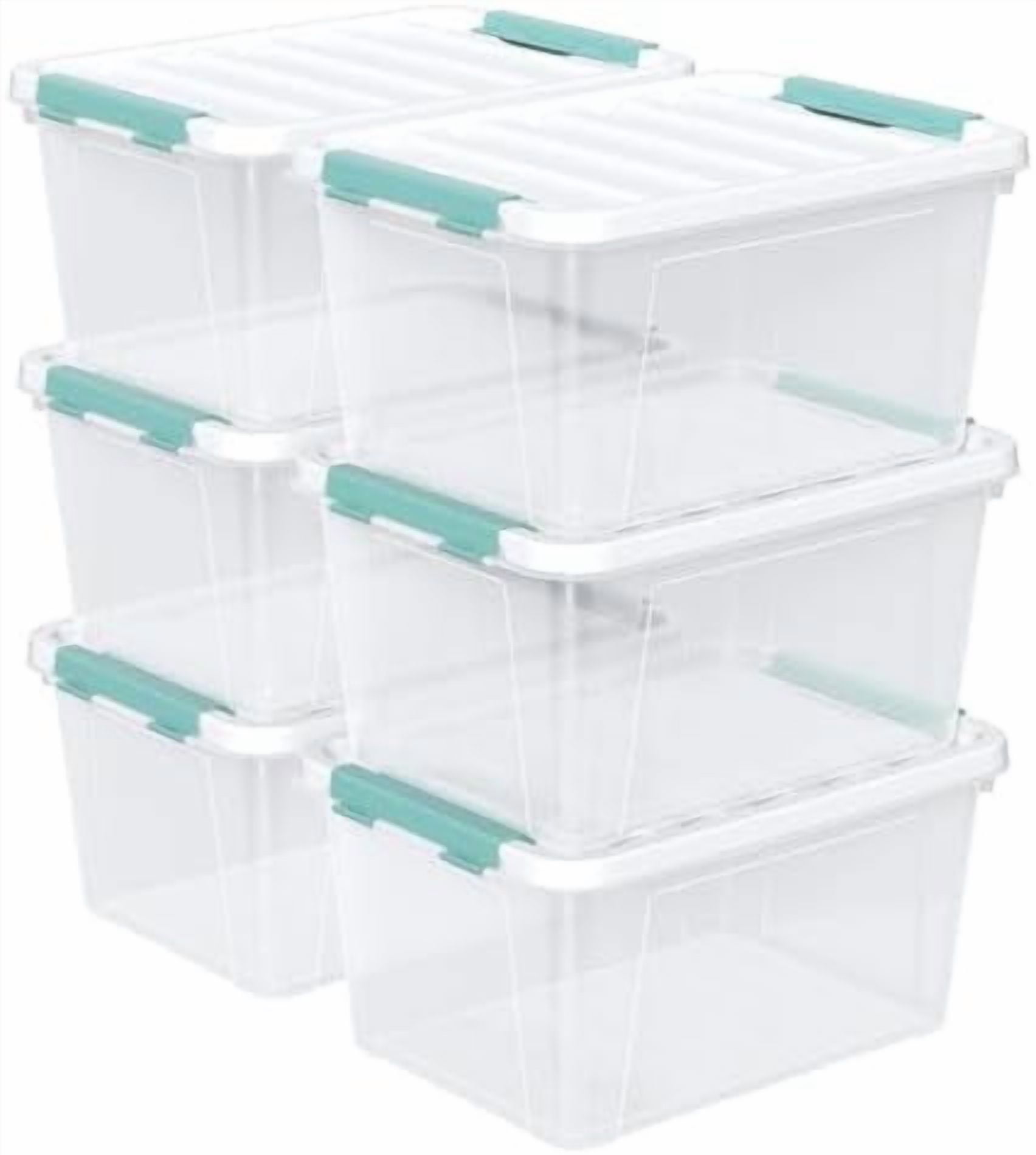 20 Quart Clear Plastic Latching Box with Handle, Plastic Containers ...