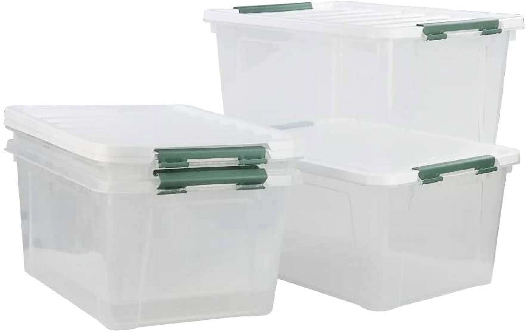 20 Quart Clear Storage Bins with Lid and Handle, Multipurpose Stackable ...