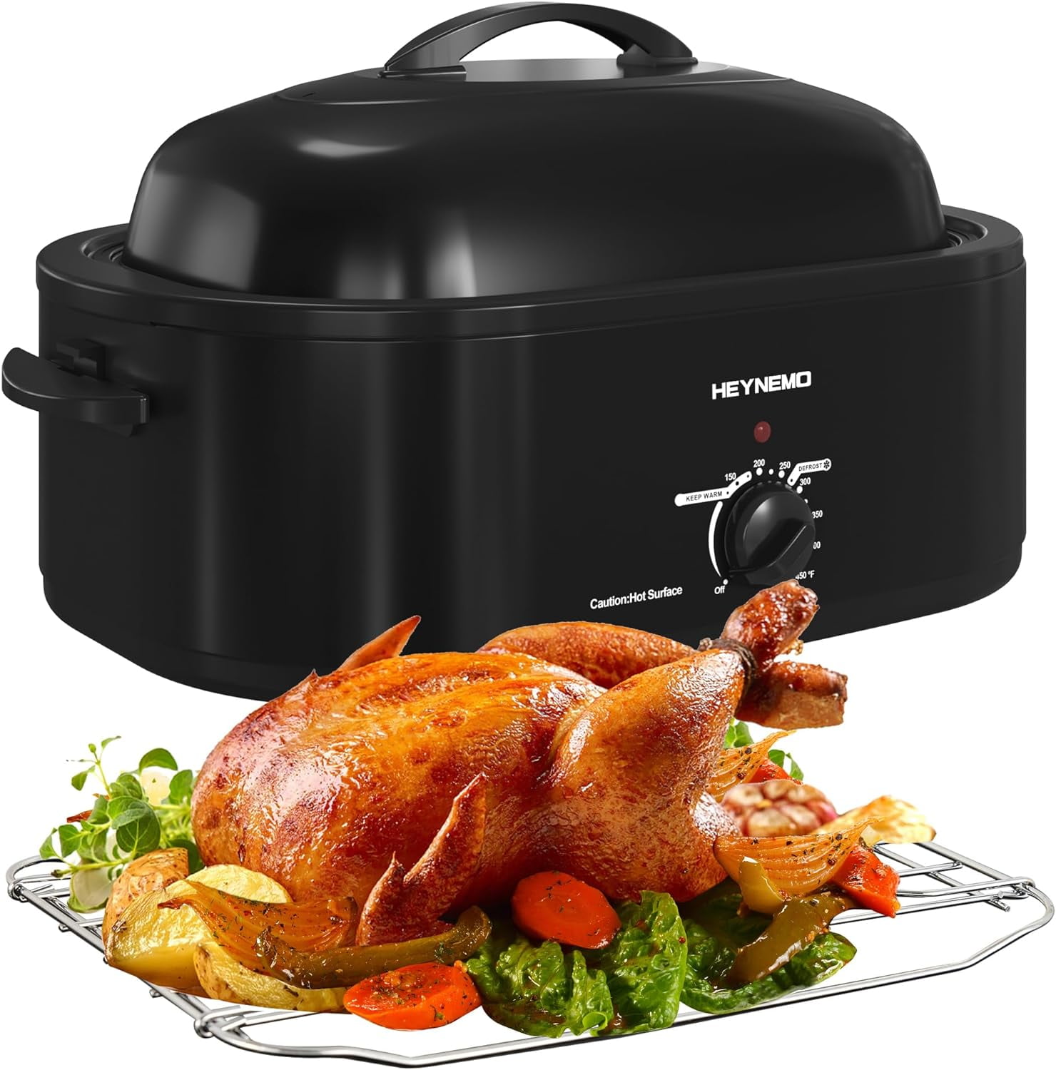 20 Quart Electric Roaster Oven with Self-basting Lid, Turkey Roaster ...