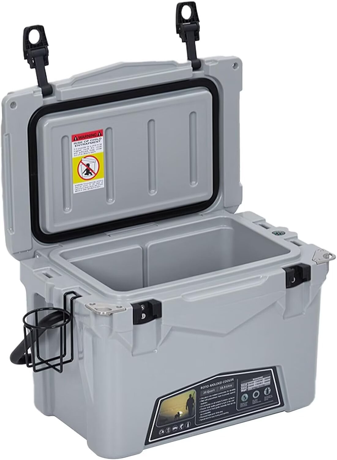 20 Quart Portable Ice Cooler, Leak-Proof, Air Tight, Fishing Drybox ...