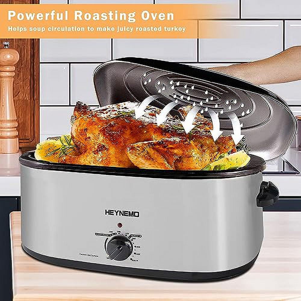 20 Quart Roaster Oven with Self-Basting Lid, Large Electric Turkey ...