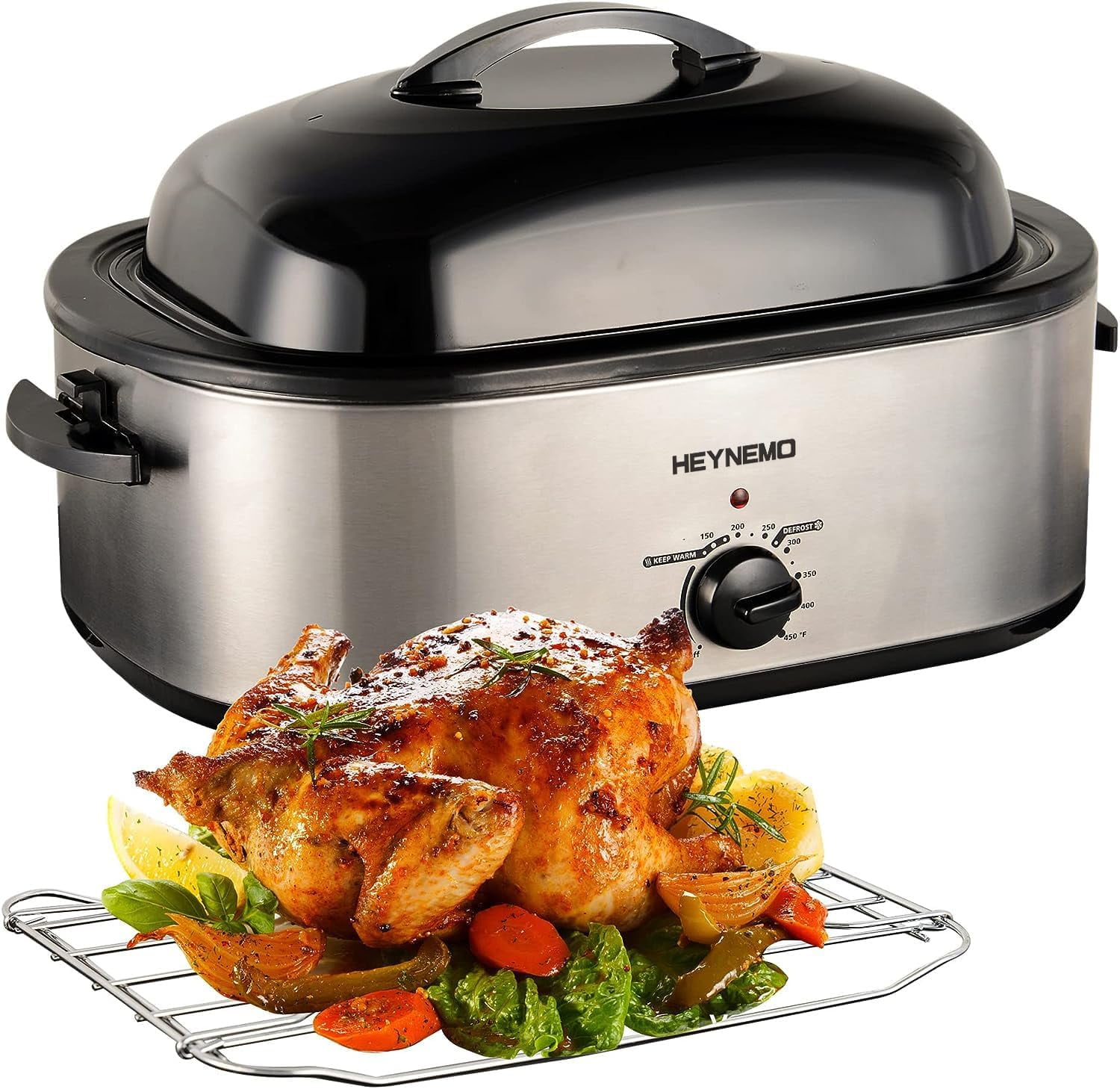 20 Quart Roaster Oven with Self-Basting Lid, Large Electric Turkey ...