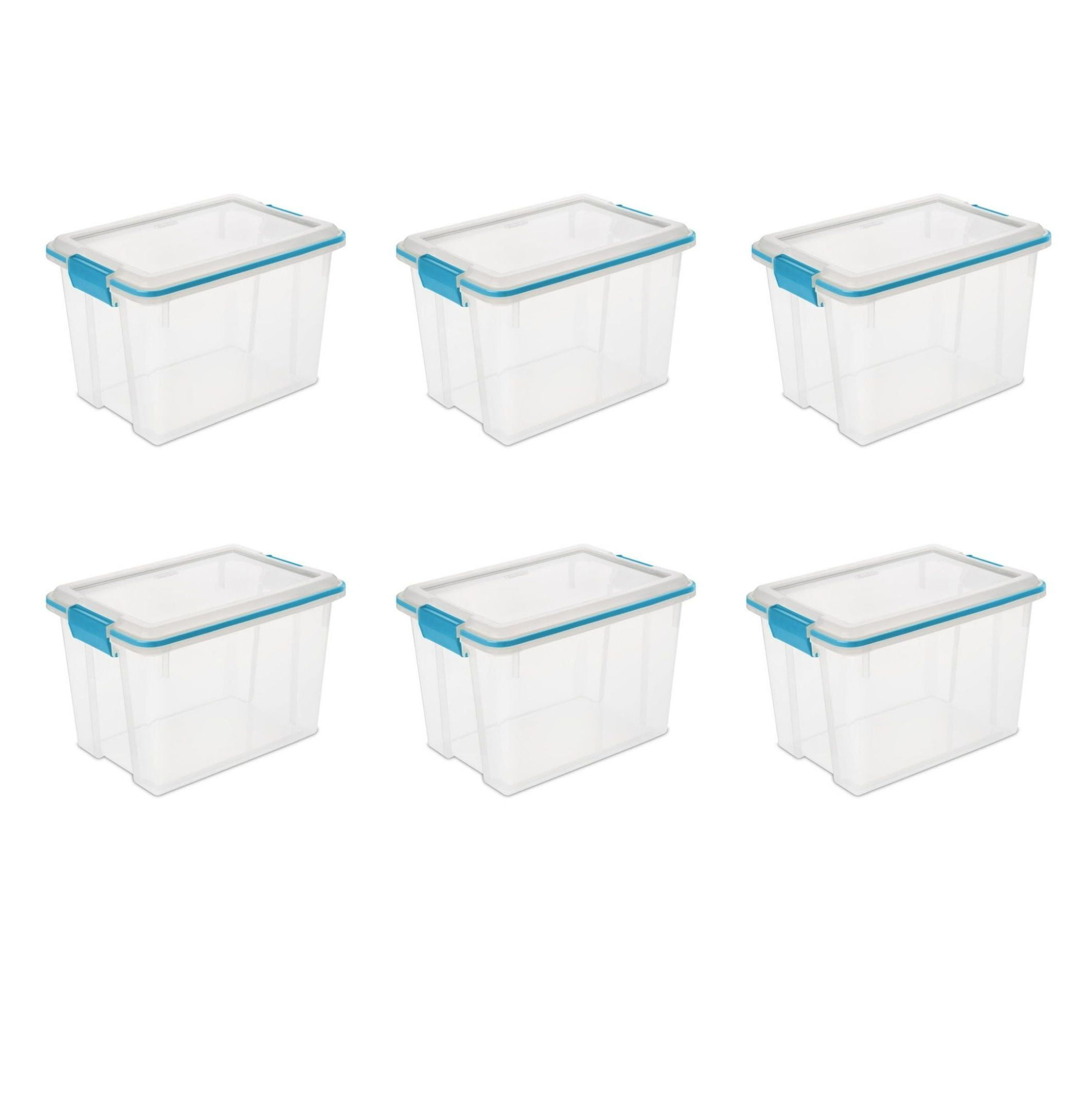 20 Quart Storage Bins with Latch Lids, 6 Pack - Clear Plastic Organizer ...