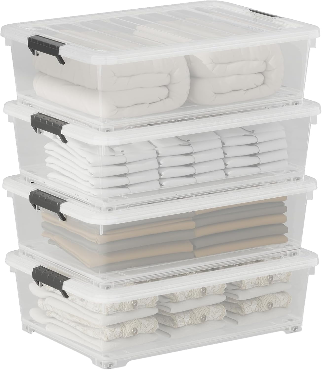 20 Quart Wheeled Underbed Storage Container, Clear Under Bed Storage ...