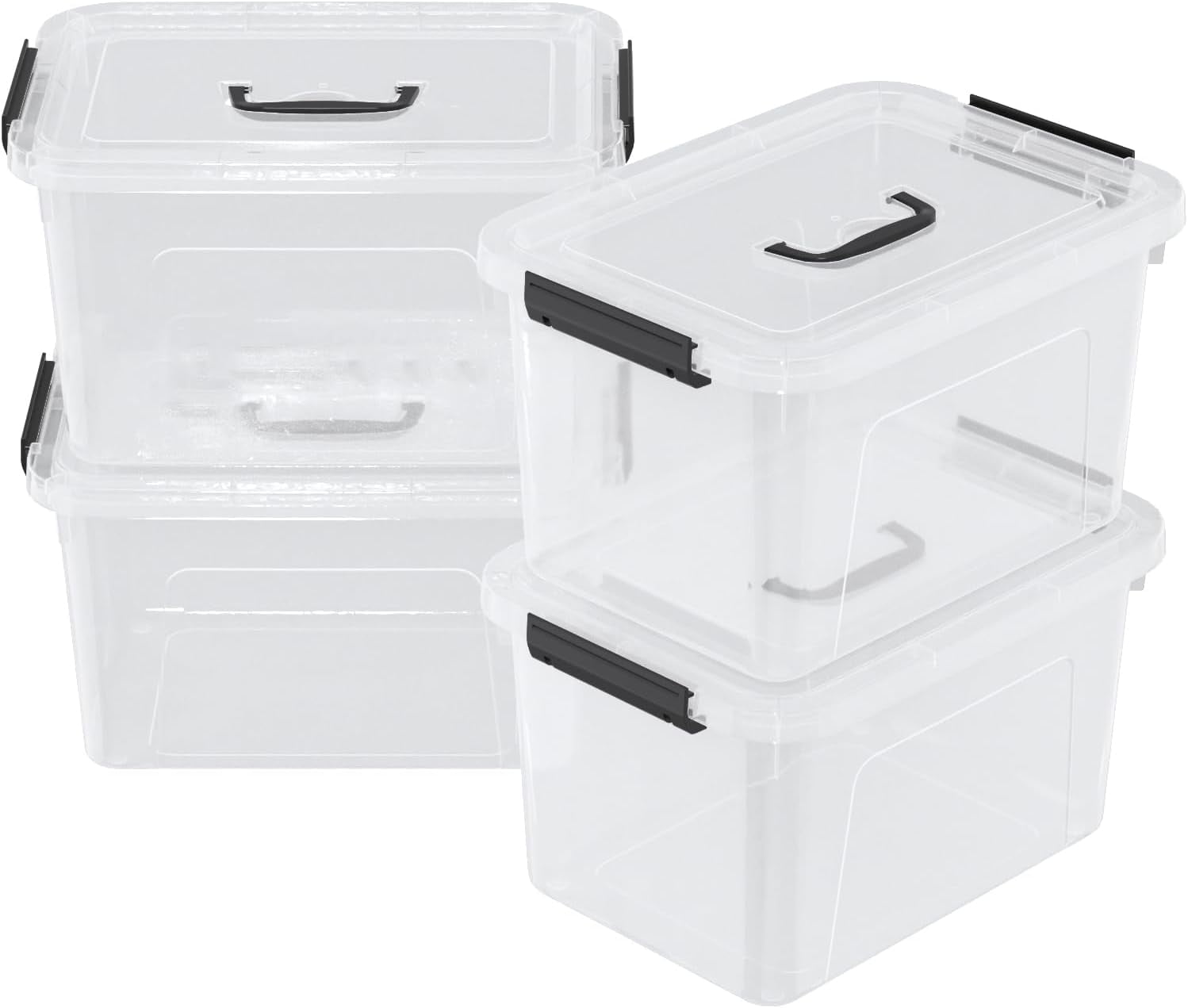 20 Quarts Plastic Storage Latches Box With Lid, Clear Latching Storage ...