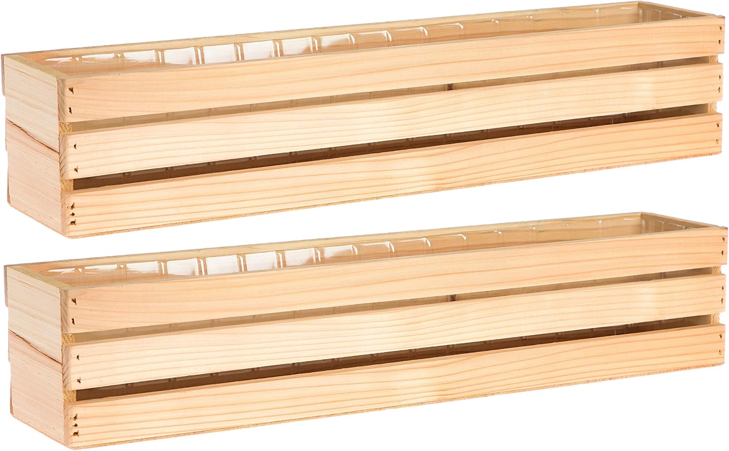 20" Rectangular Rustic Wood Planter with Plastic Liner l Rustic Barn ...