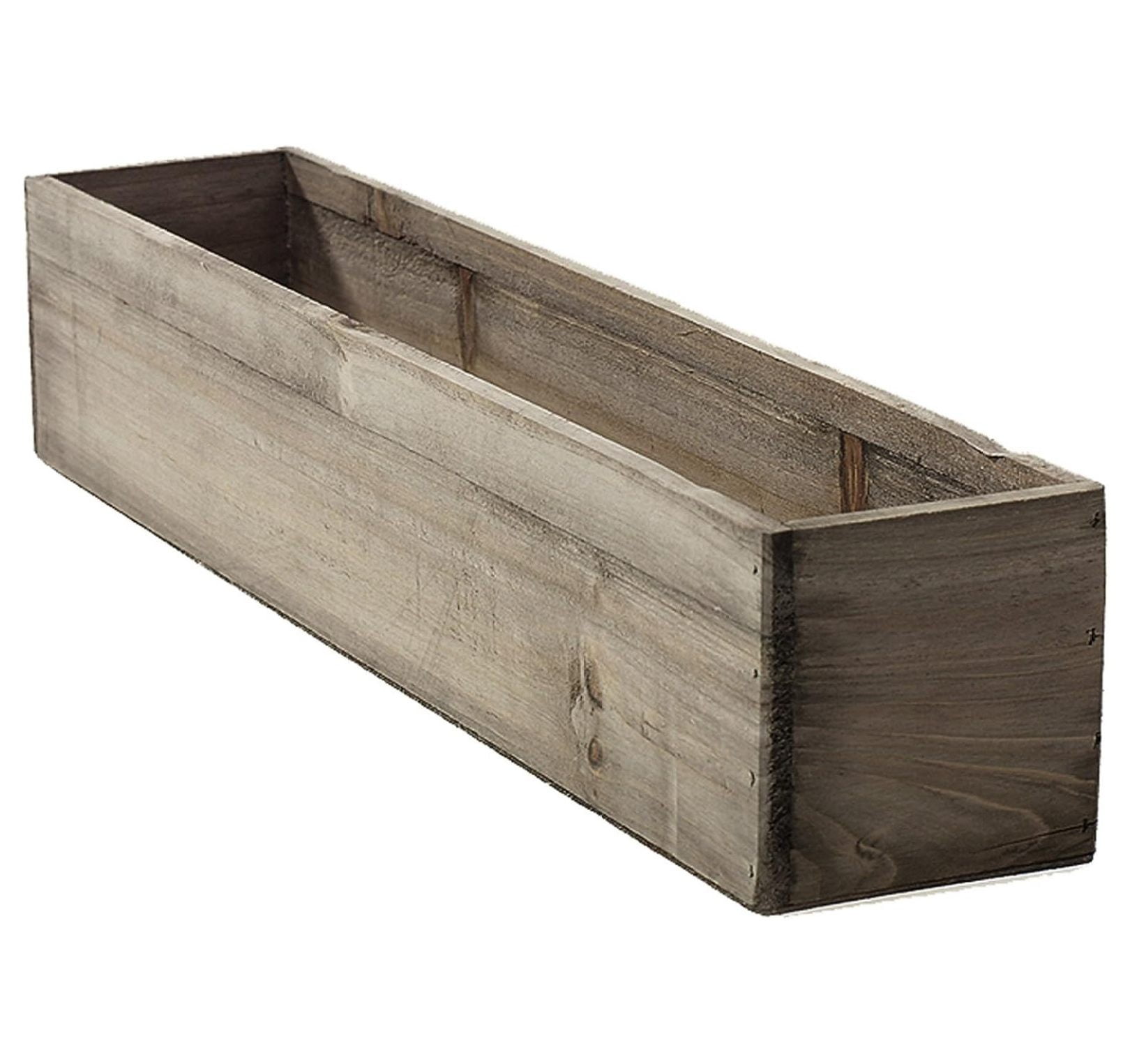 20" Rectangular Rustic Wood Planter with Plastic Liner - Walmart.com