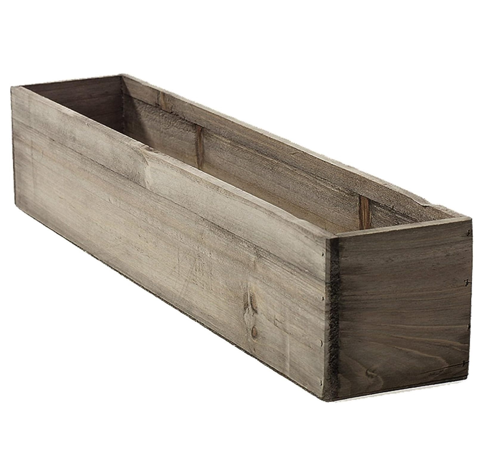 20" Rectangular Rustic Wood Planter with Plastic Liner - Walmart.com