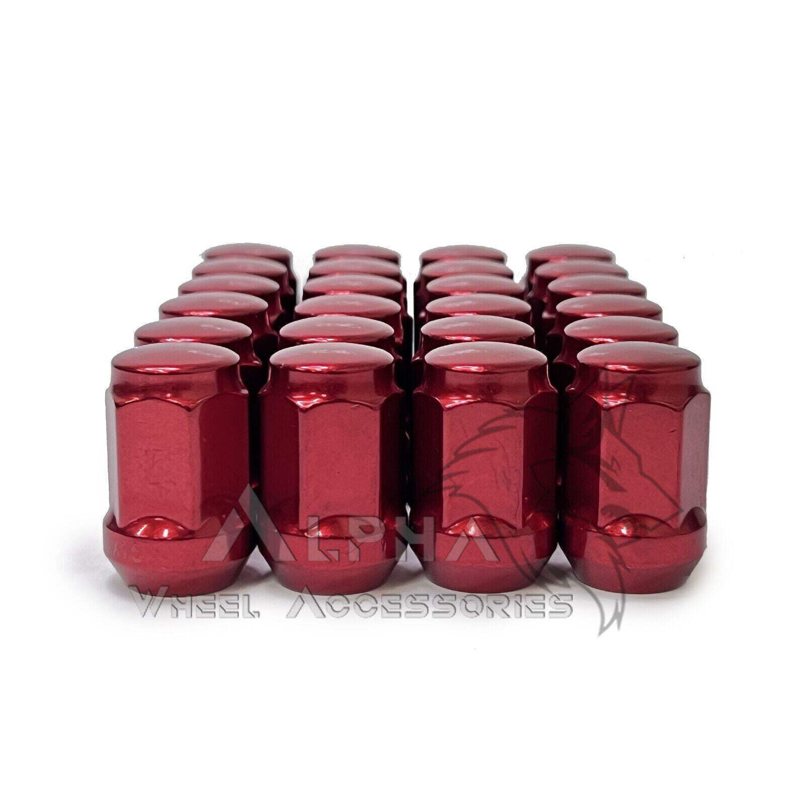20 Red Bulge Acorn JDM Lug Nuts M12x1.5 Cone Seat For Honda Accord ...