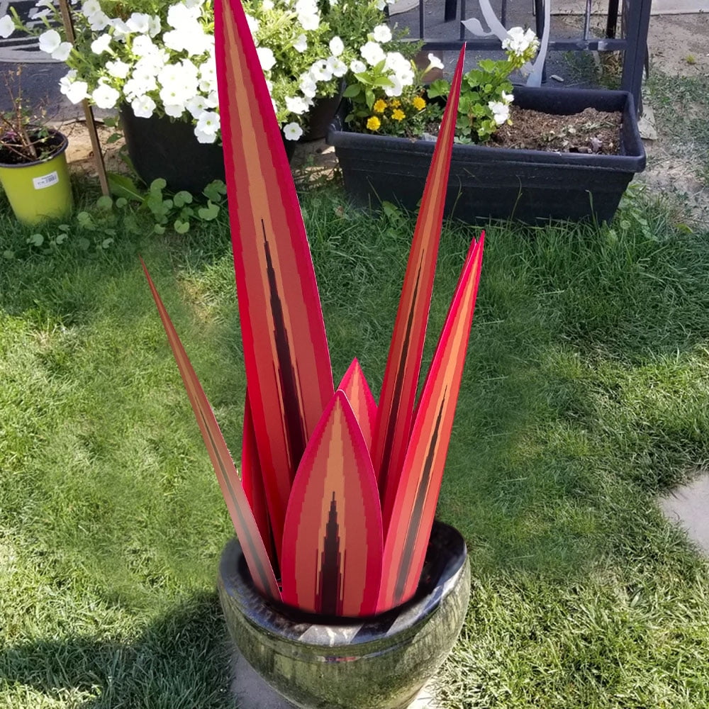 20" Red Metal Agave Yard Art Lawn Ornaments Tequila Statue - Walmart.com