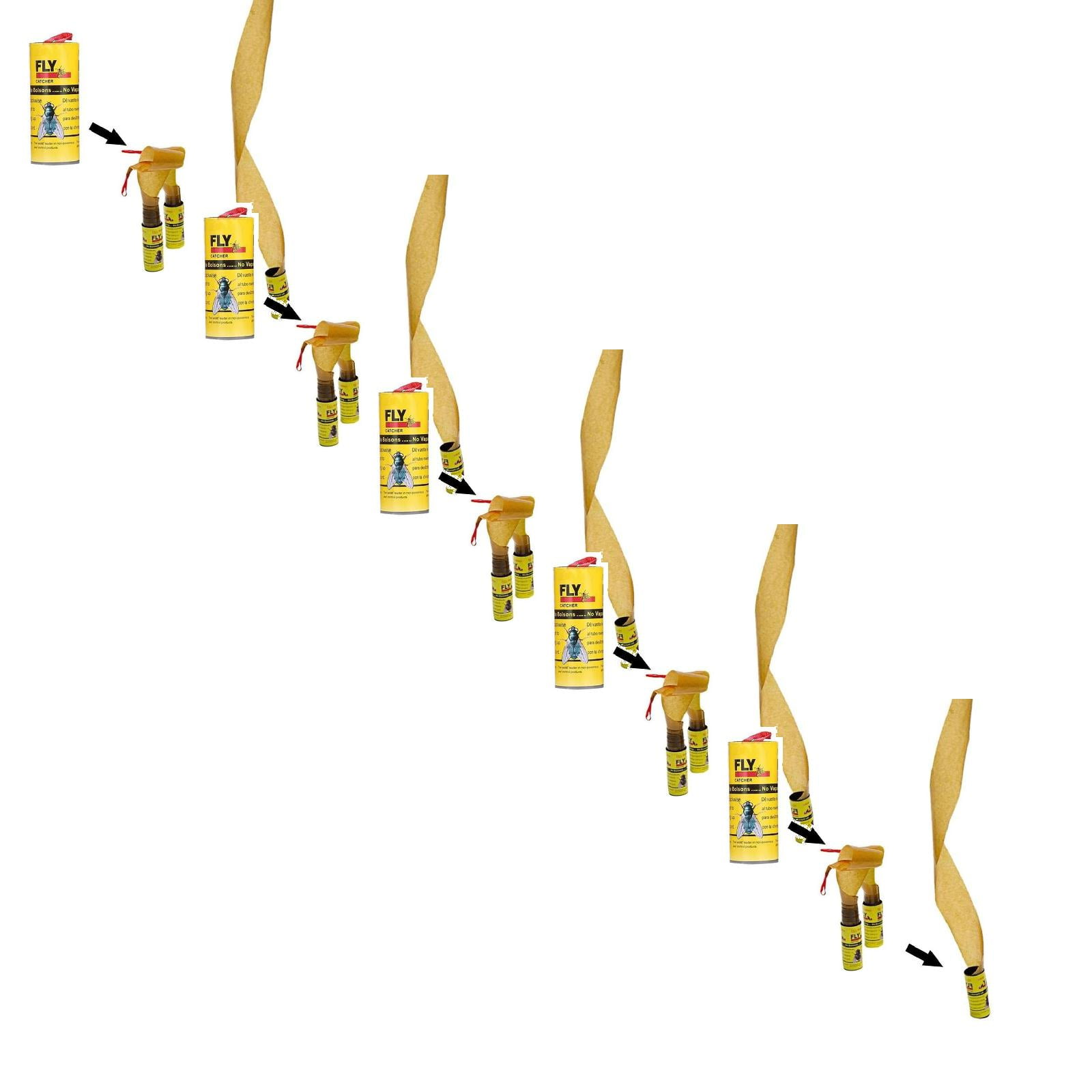20 Roll FlyTraps for Indoors Outdoor,Fly Papers Strips Sticky Hanging ...