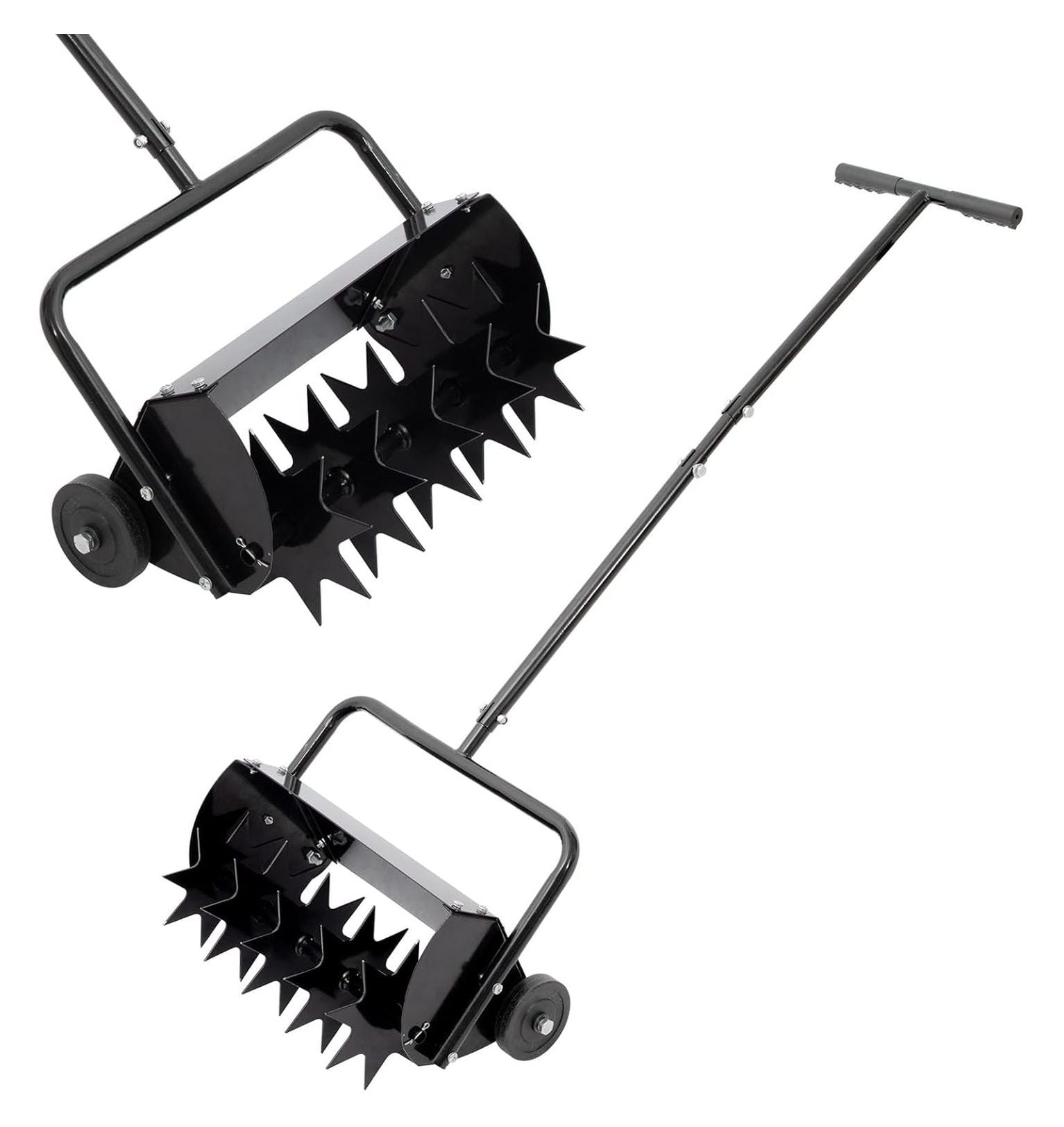 20" Rolling Manual Lawn Aerator, Push Aerating Tool with Soil ...