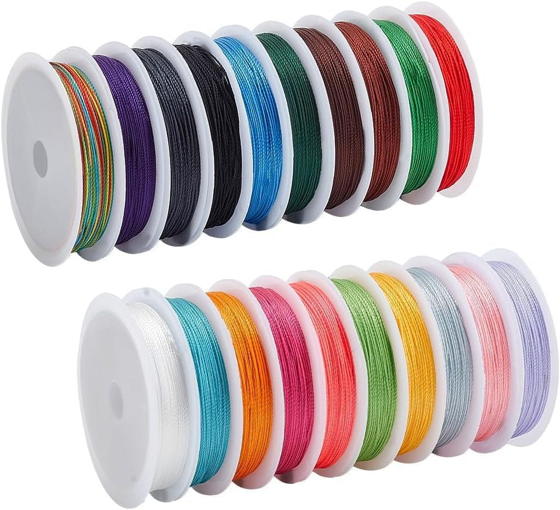 20 Rolls 20 Colors Polyester Round Thread for Craft Tassel Making Mixed ...